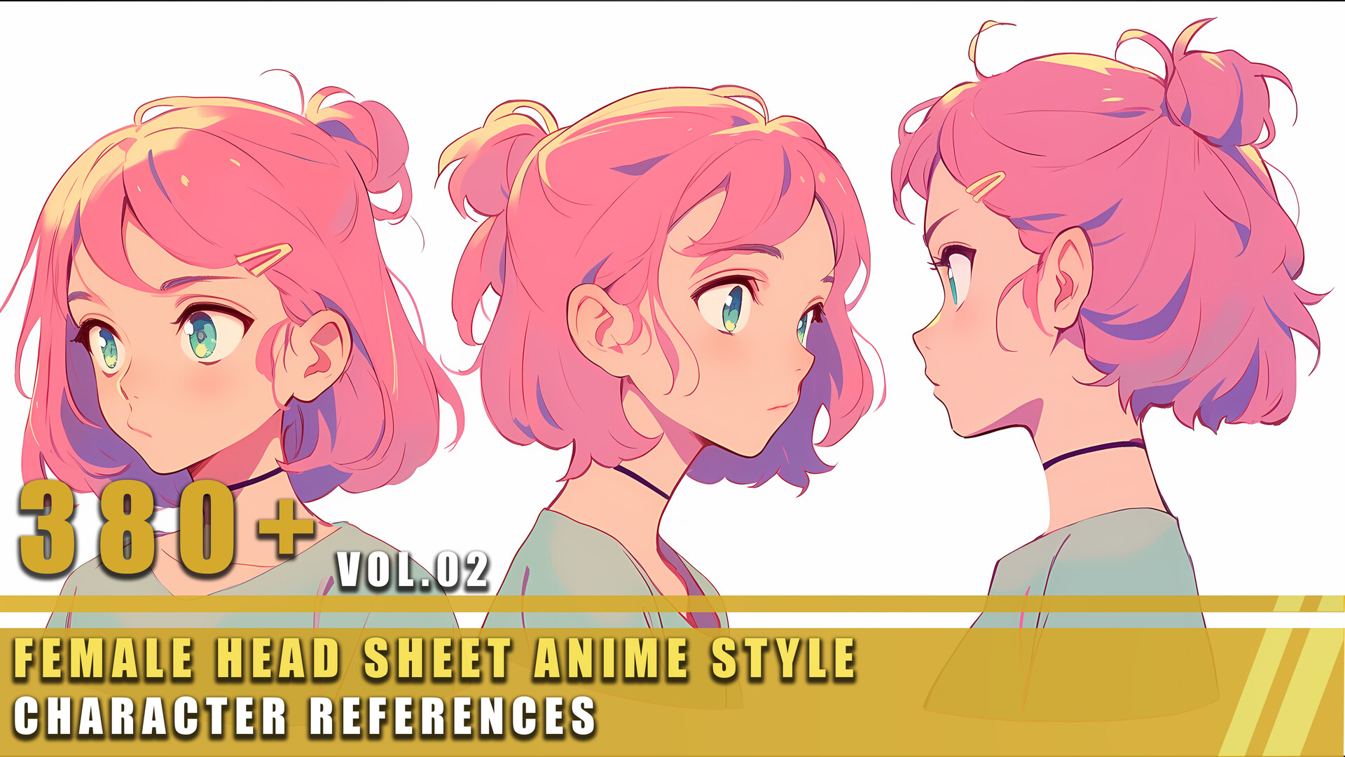 WaterLaw's Studio - 380+ Female Head Sheet Anime Style - Character ...