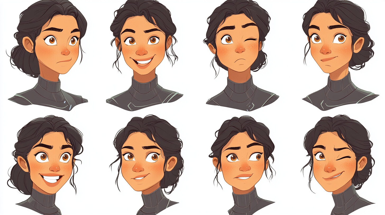 Concept Art - +350 Sci-fi Female Expression Sheet(4k) +350 Sci-fi ...