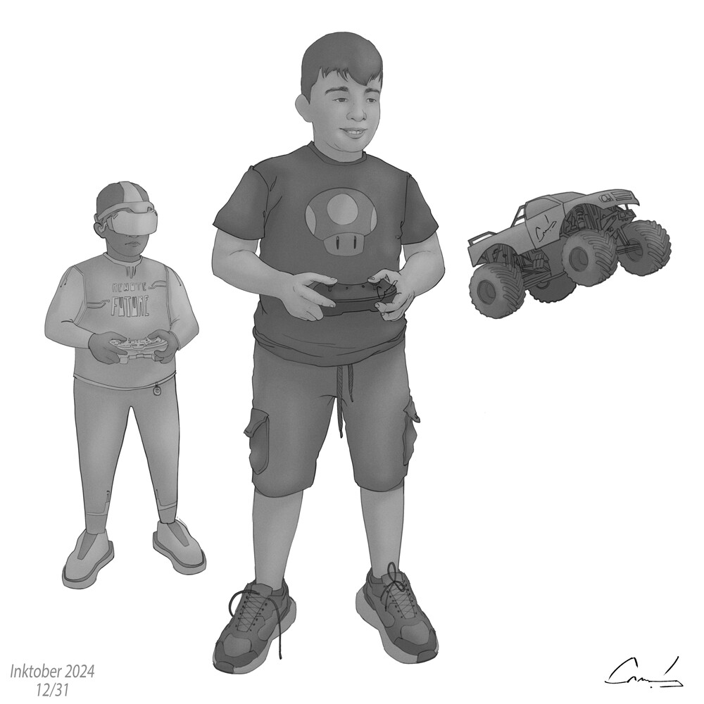 ArtStation - Inktober Day 12 - Remote.
