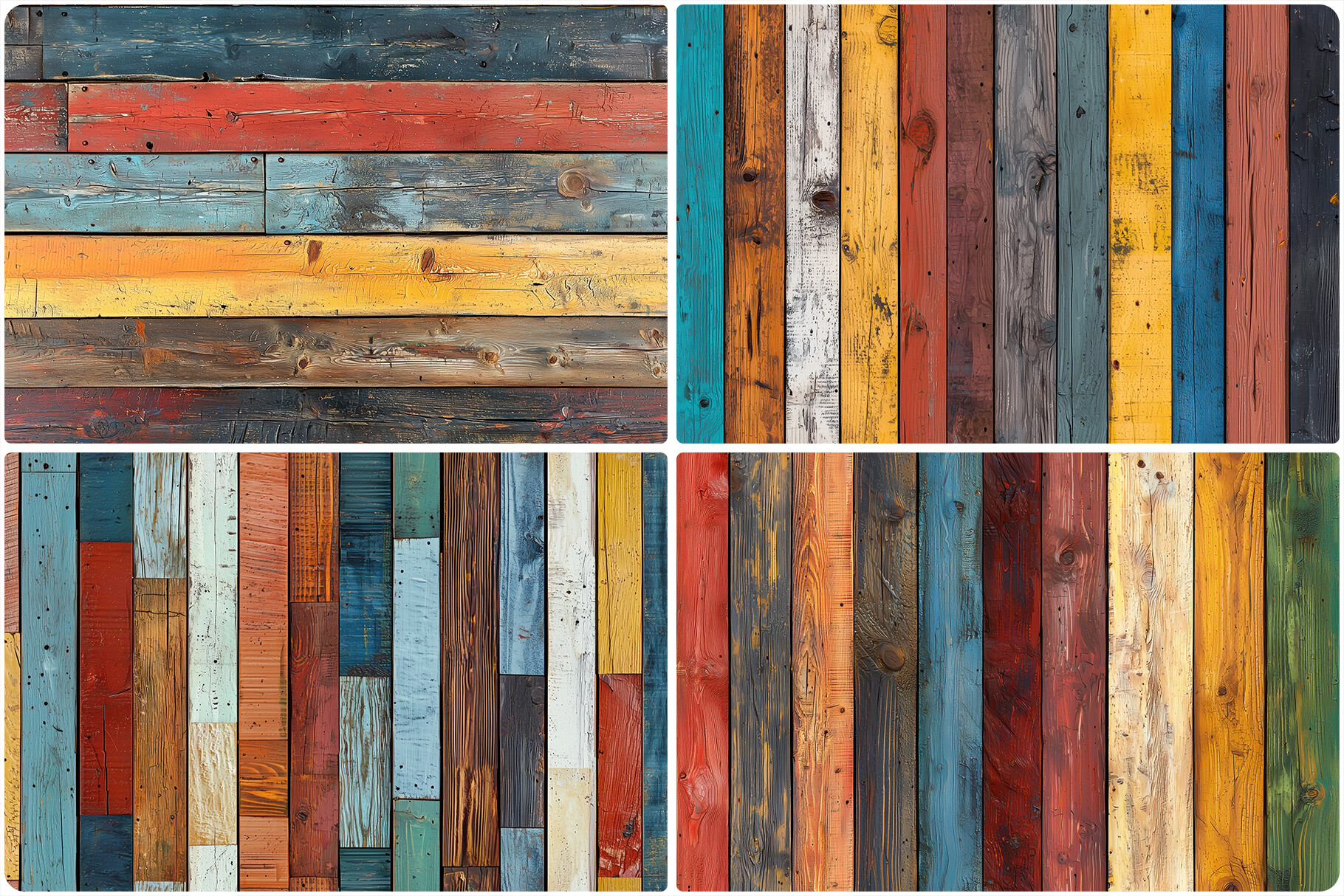 Alexander Nedviga - 20 Multi Colored Planks Texture Backgrounds