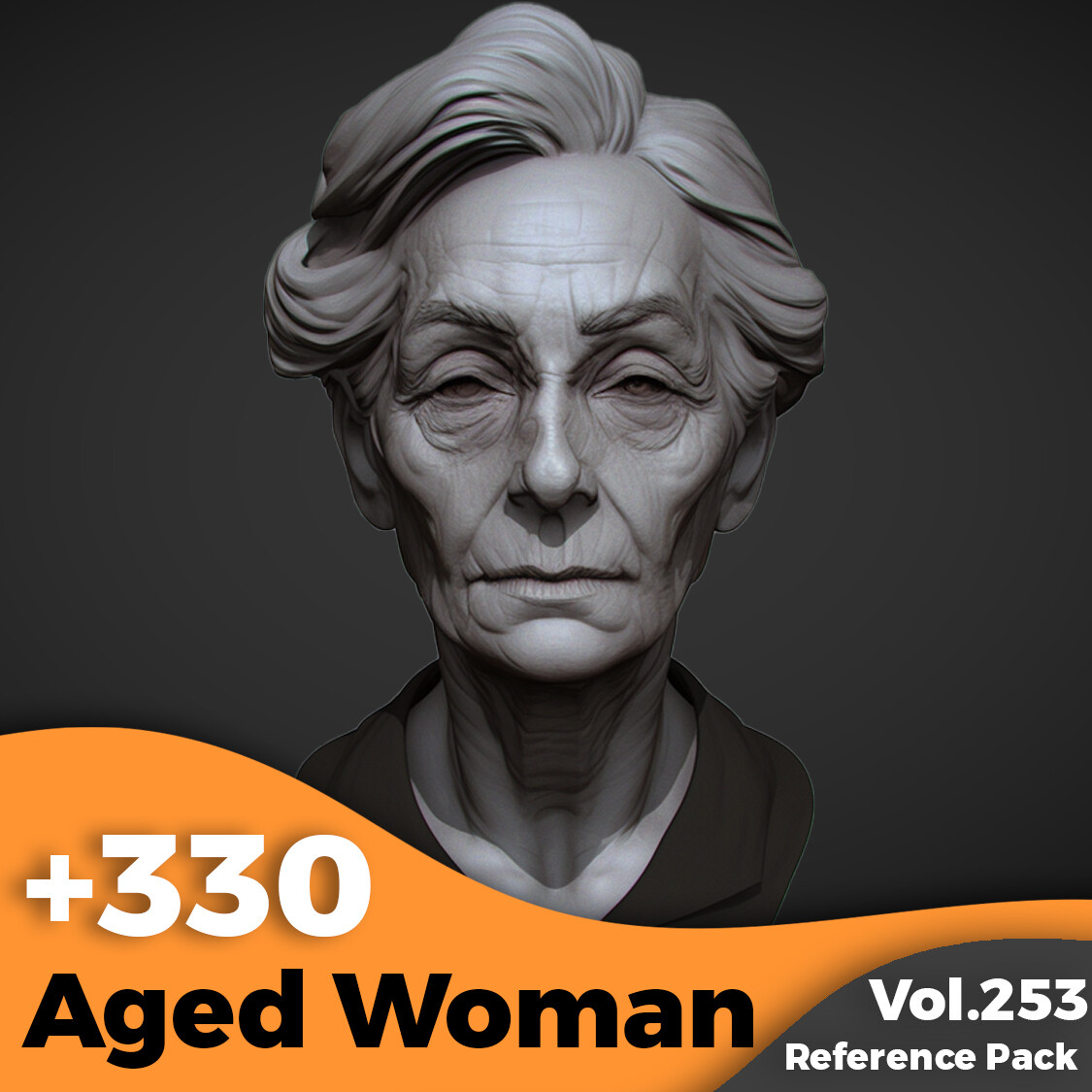 3D Head Sculpt References in 4K - Tika Art - +300 Aged Woman Head ...