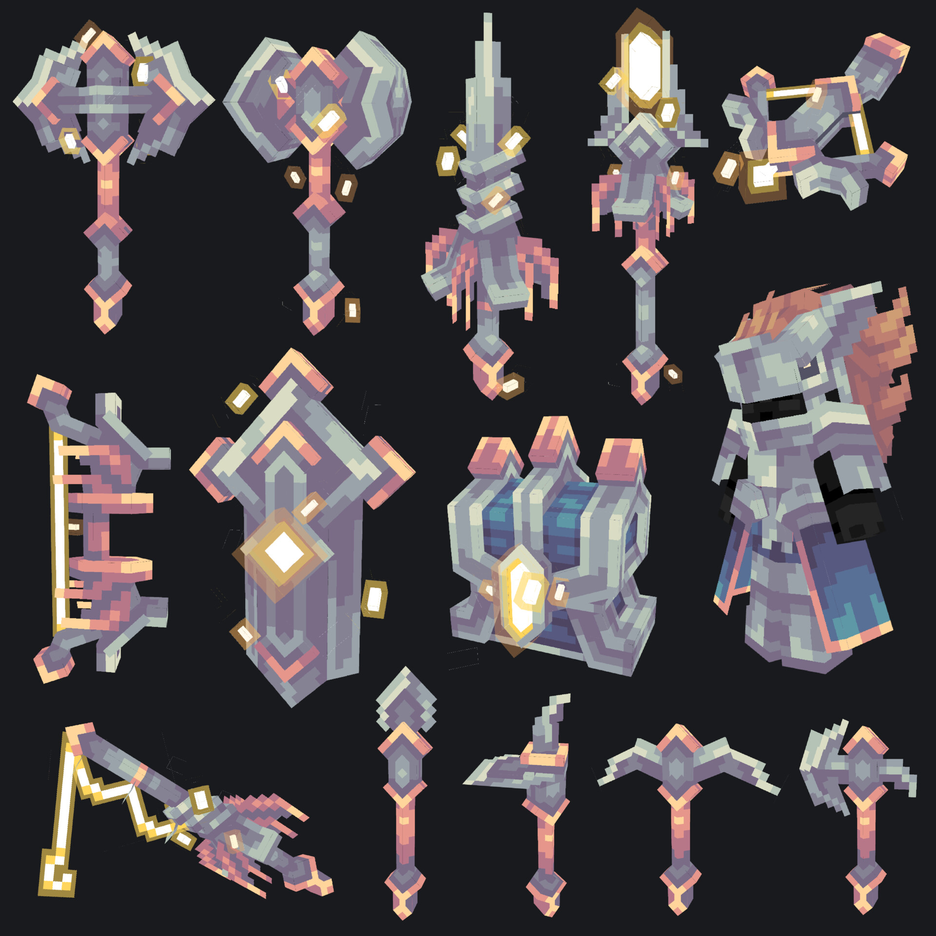 ArtStation - Minecraft paladin set