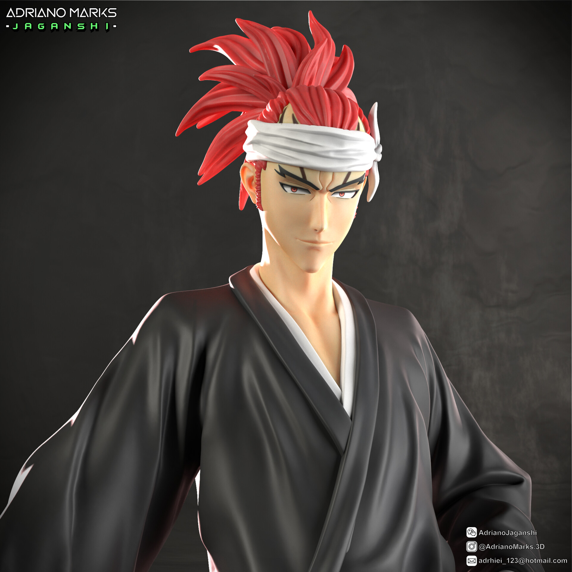 ArtStation - Abarai Renji - Bleach