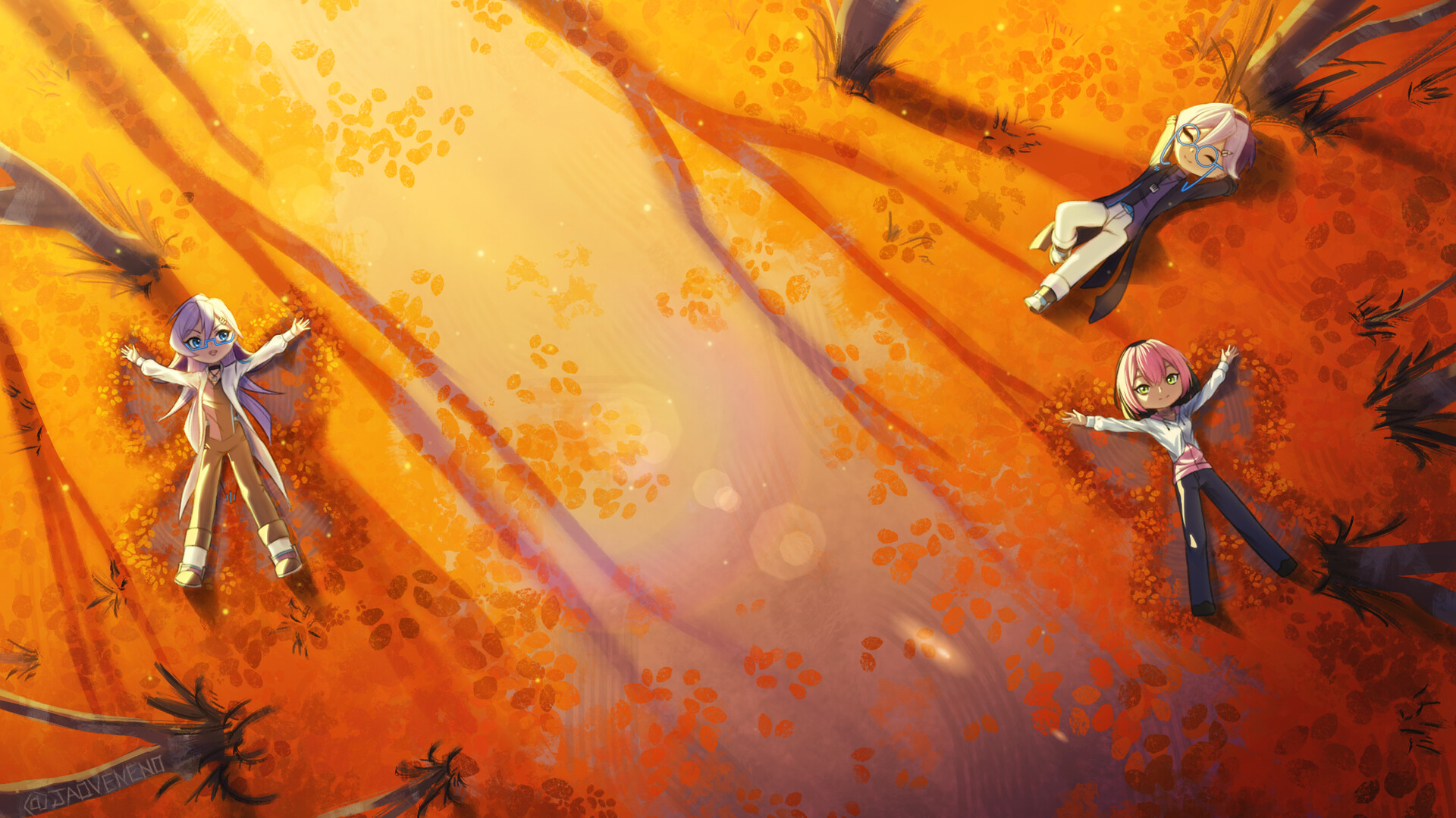 ArtStation - Osu! mascots relaxing in autumn
