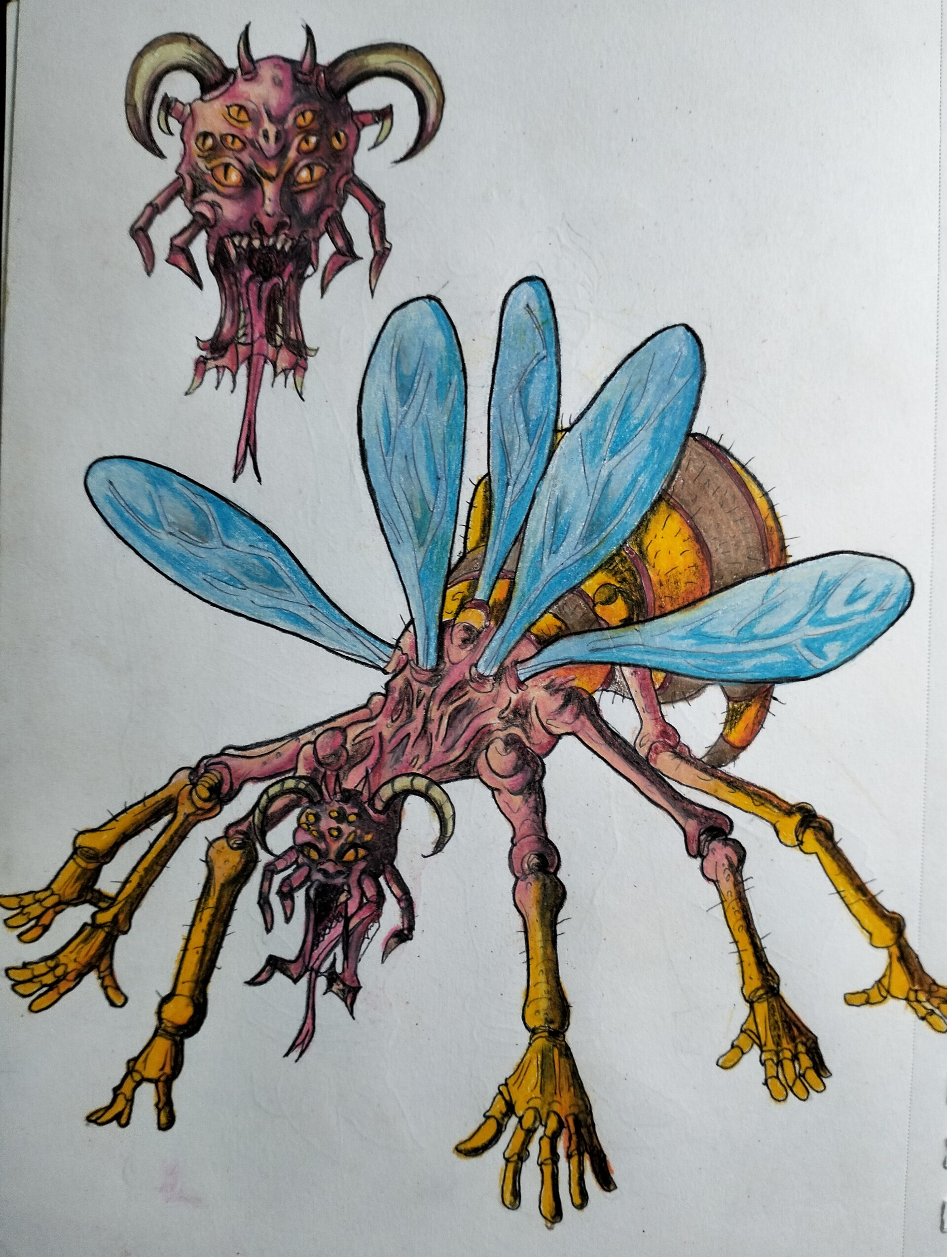 ArtStation - Human Insect amalgam - OC Character WIP