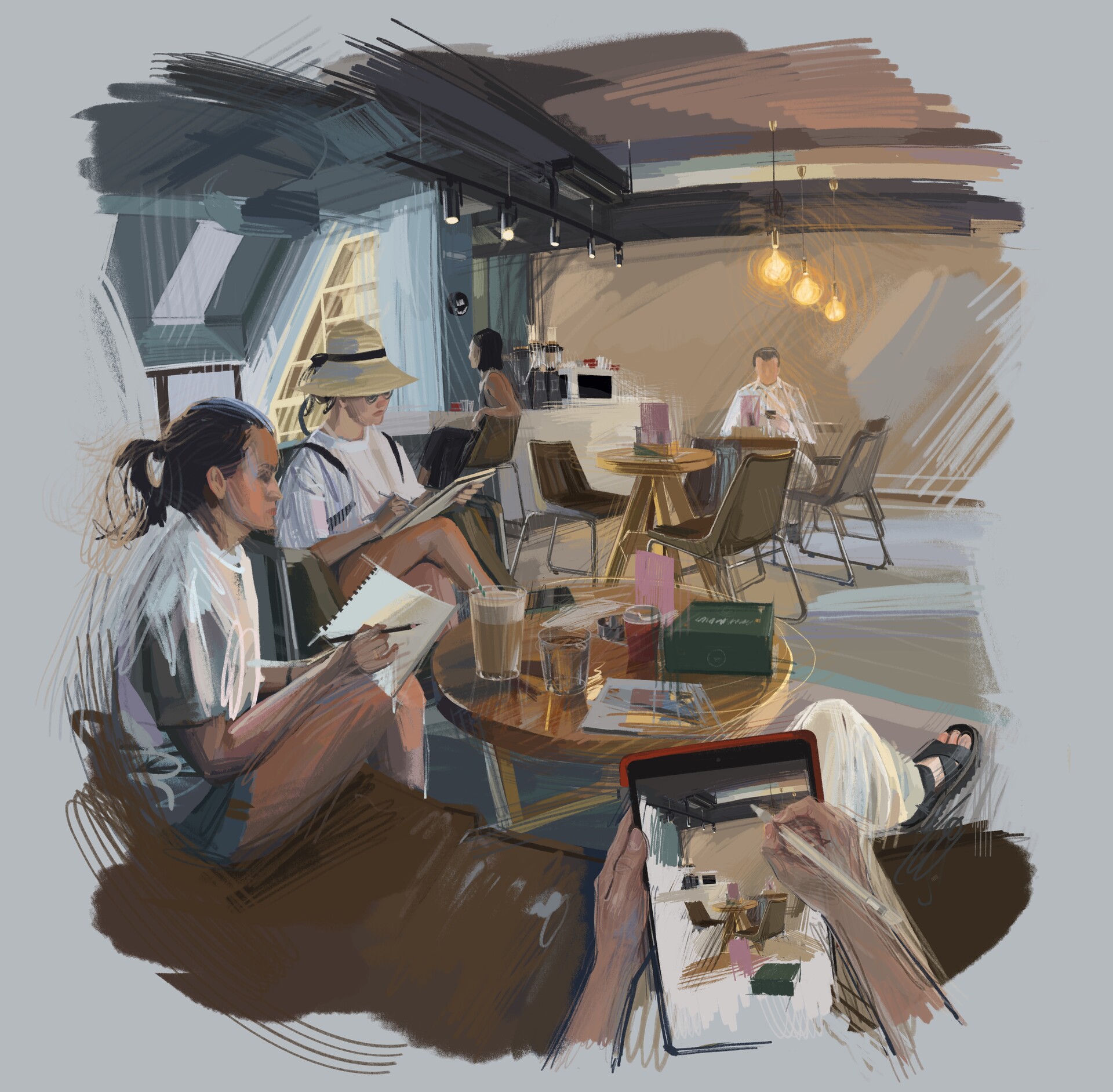 ArtStation - Cafe sketch