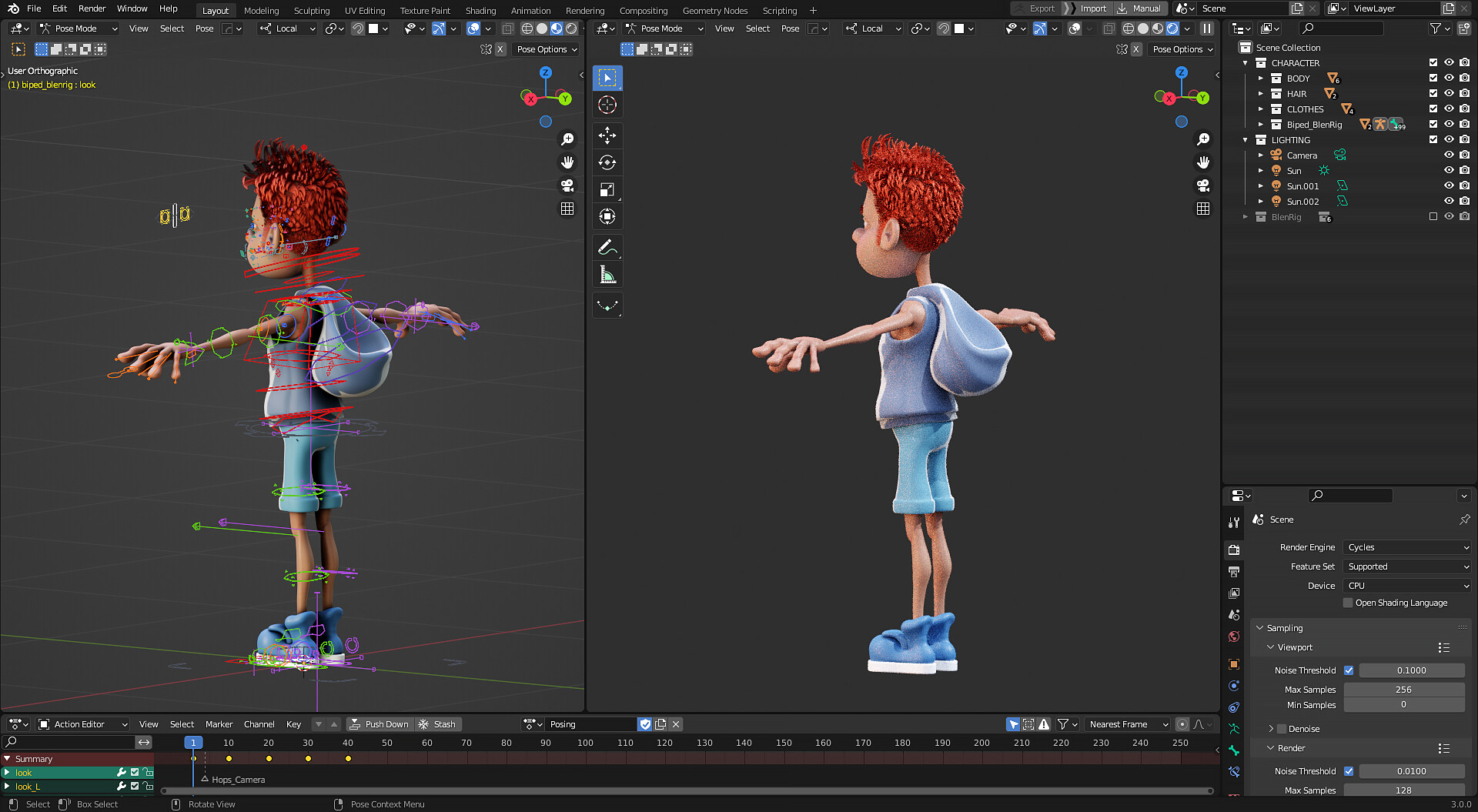 Phong Ly - Released Rigged Boy Character using BlenRig 6 Addon - Blender