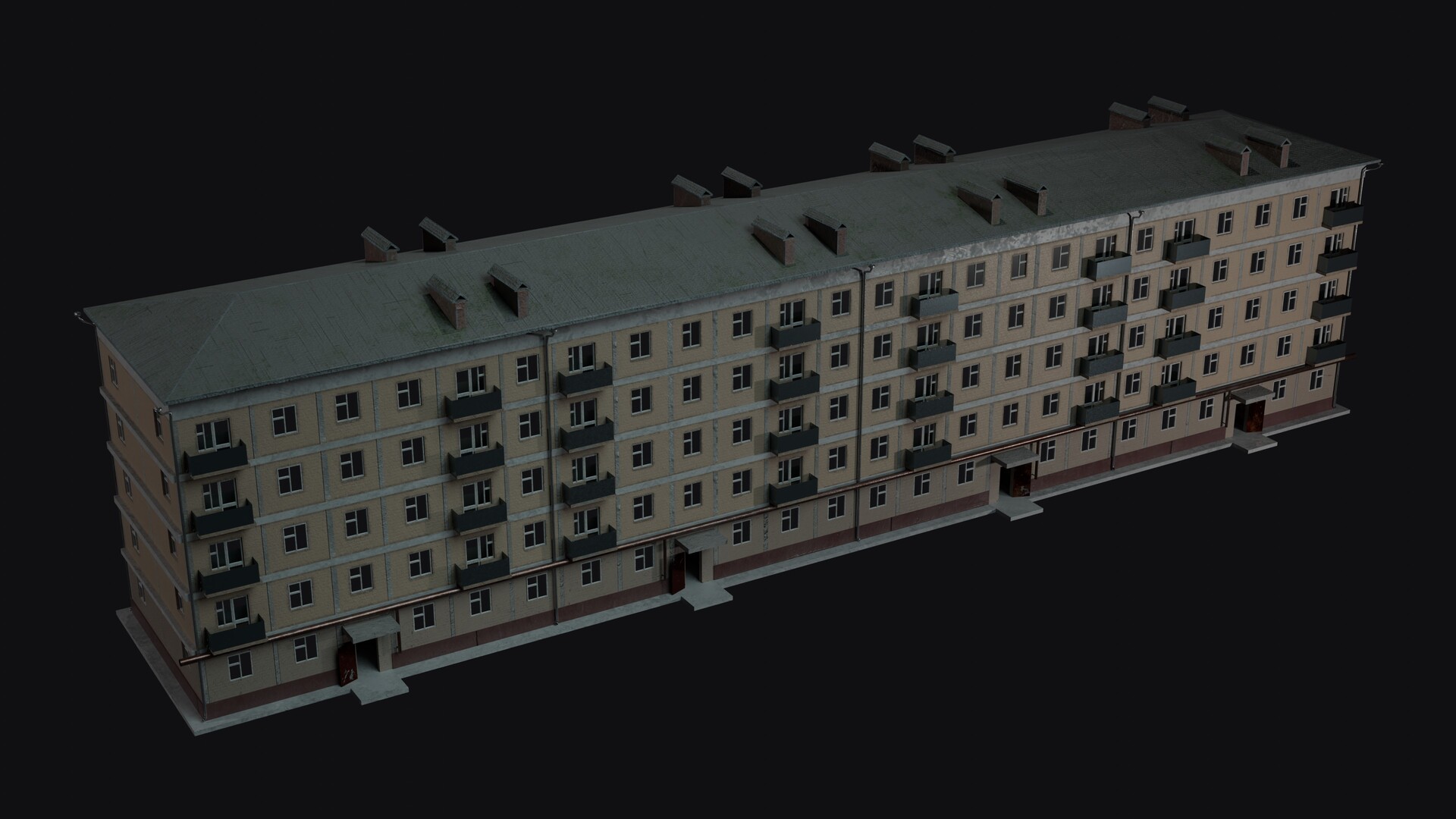 ArtStation - Soviet house. Panel house. 1-438-6