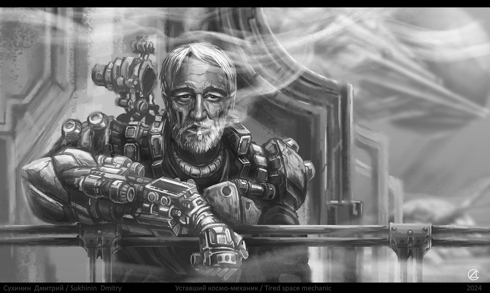 ArtStation - Tired space mechanic.