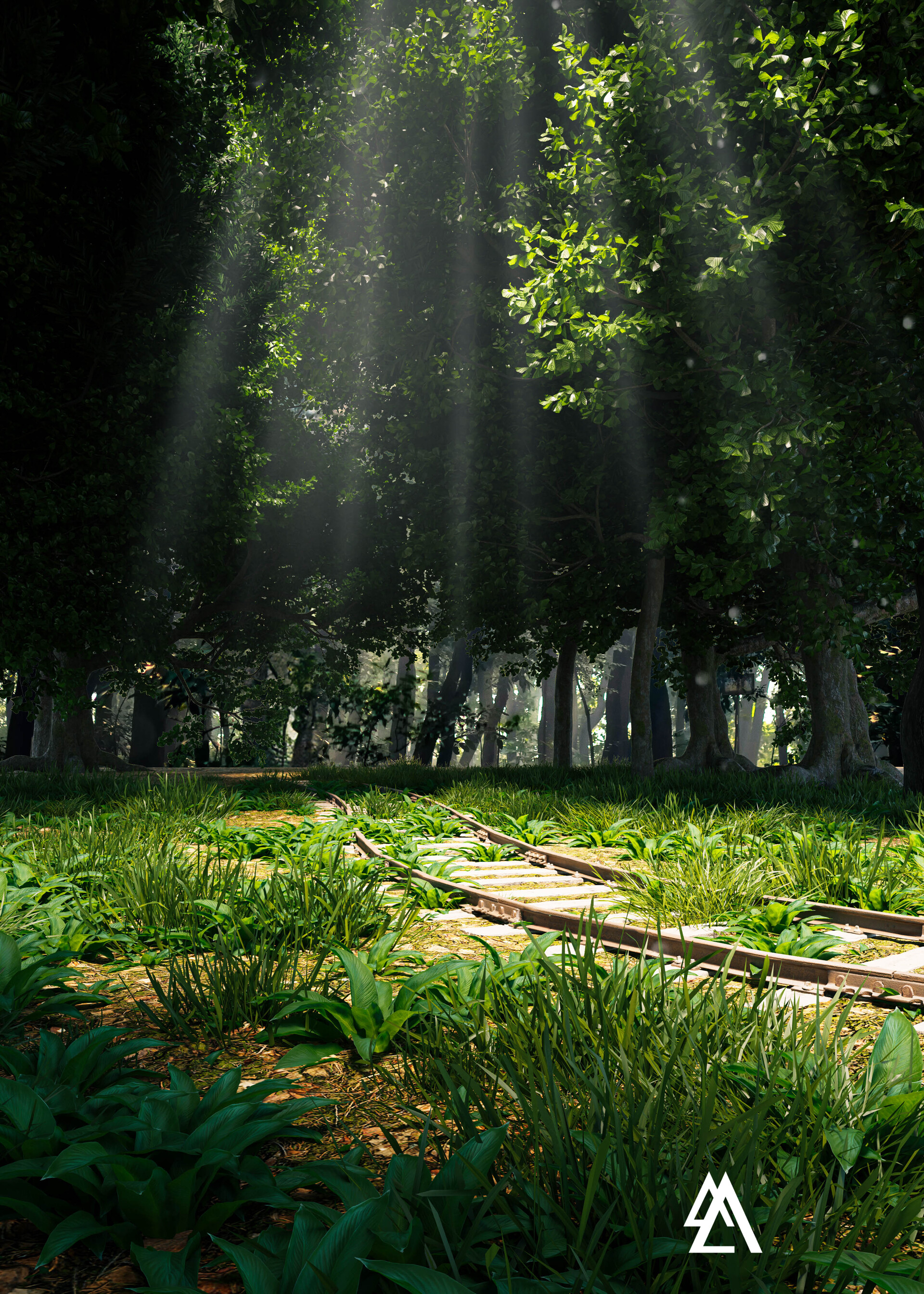 ArtStation - Forest Train Tracks