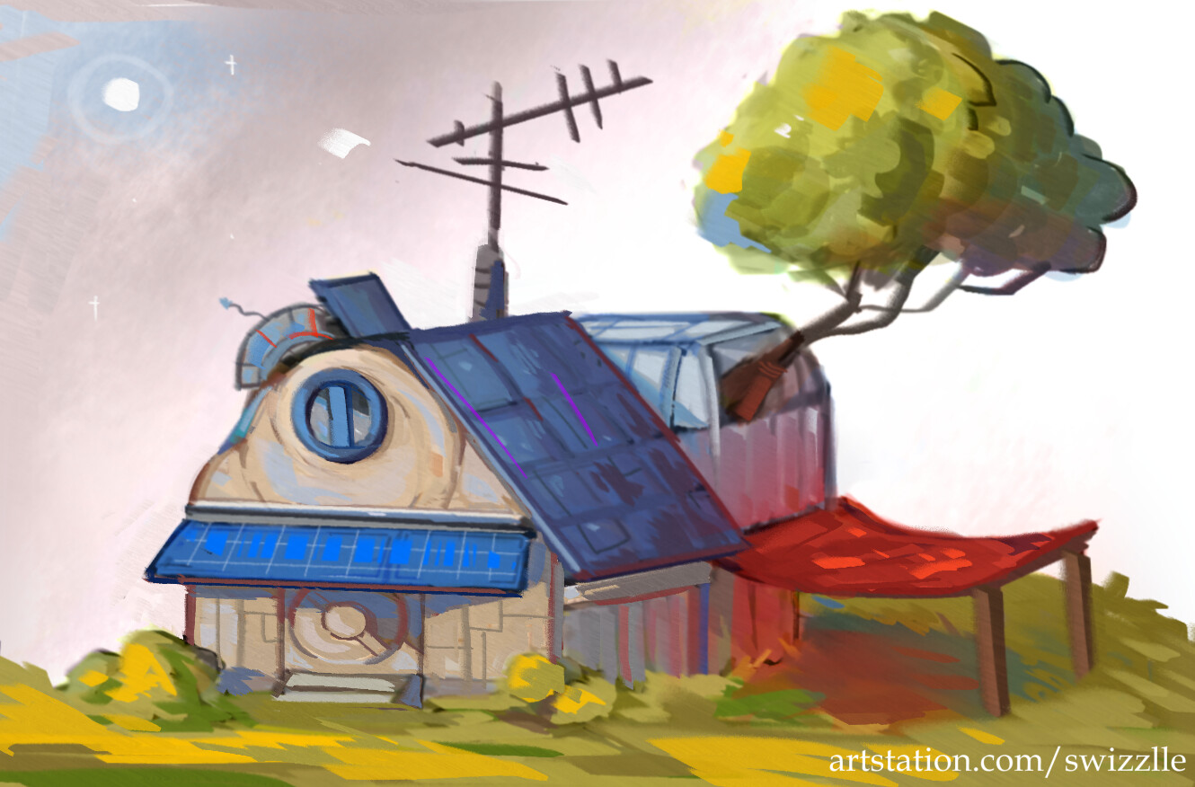 ArtStation - Concept art - Solarpunk farmhouse (2024)