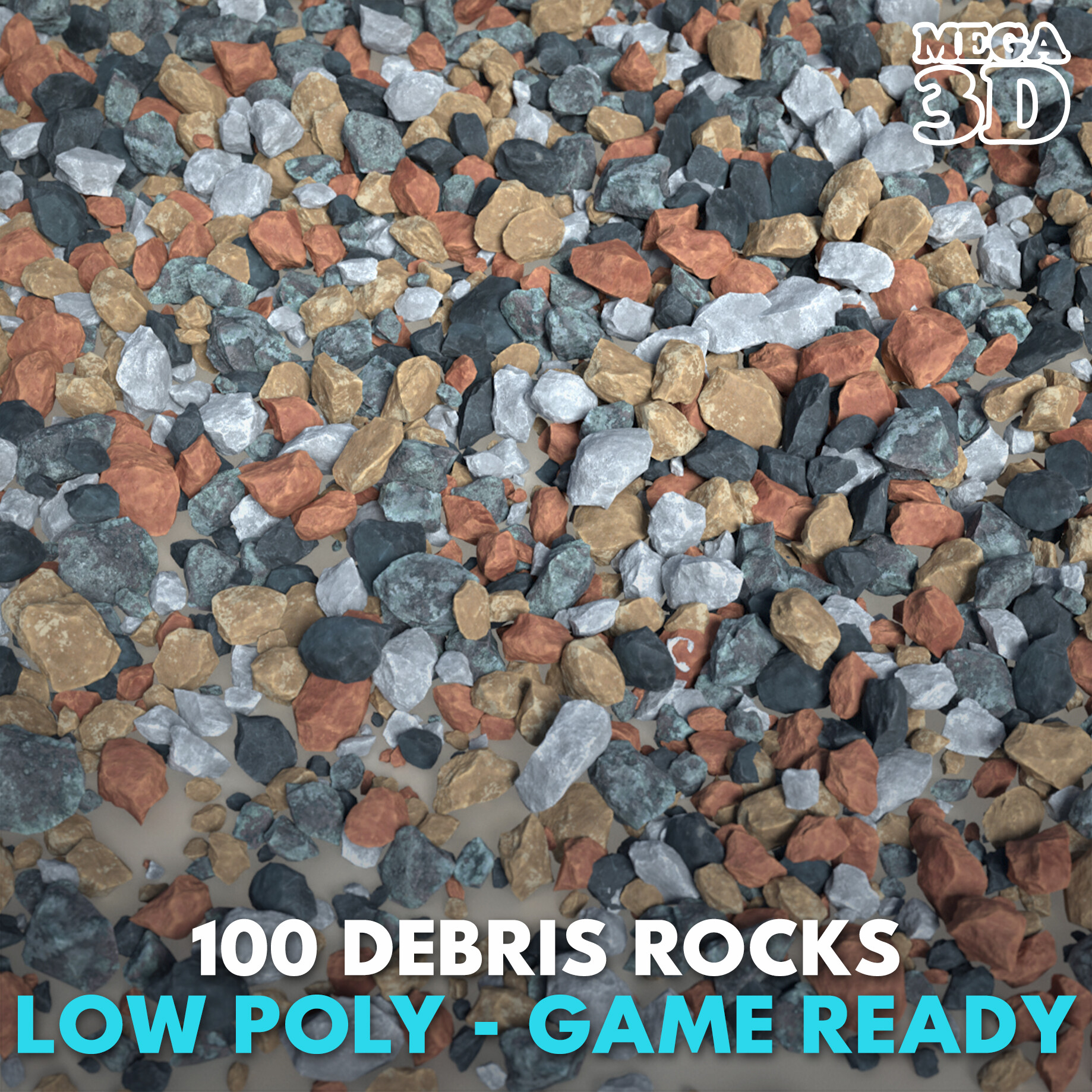 ArtStation - 100 Debris Rocks - 241019