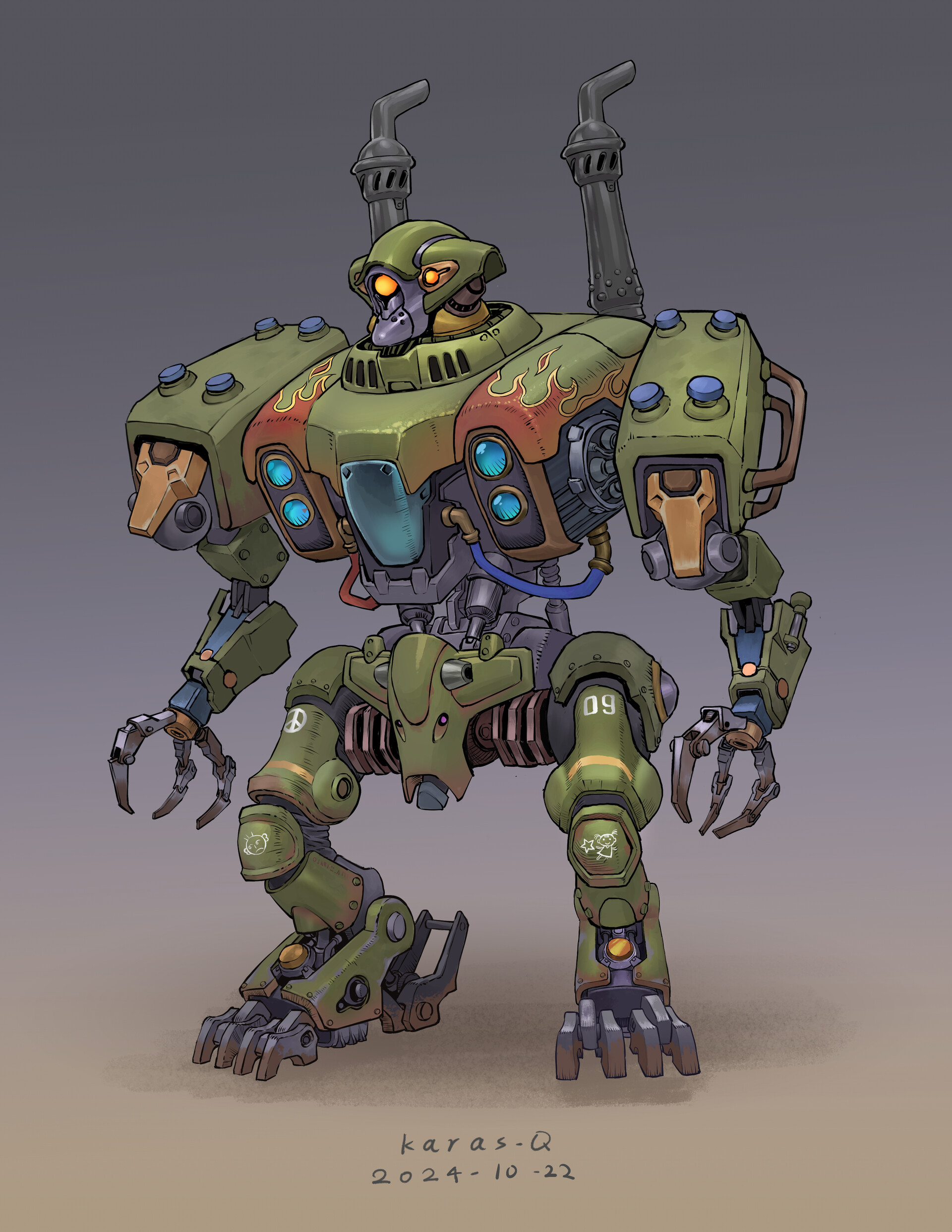 ArtStation - Retro old robot