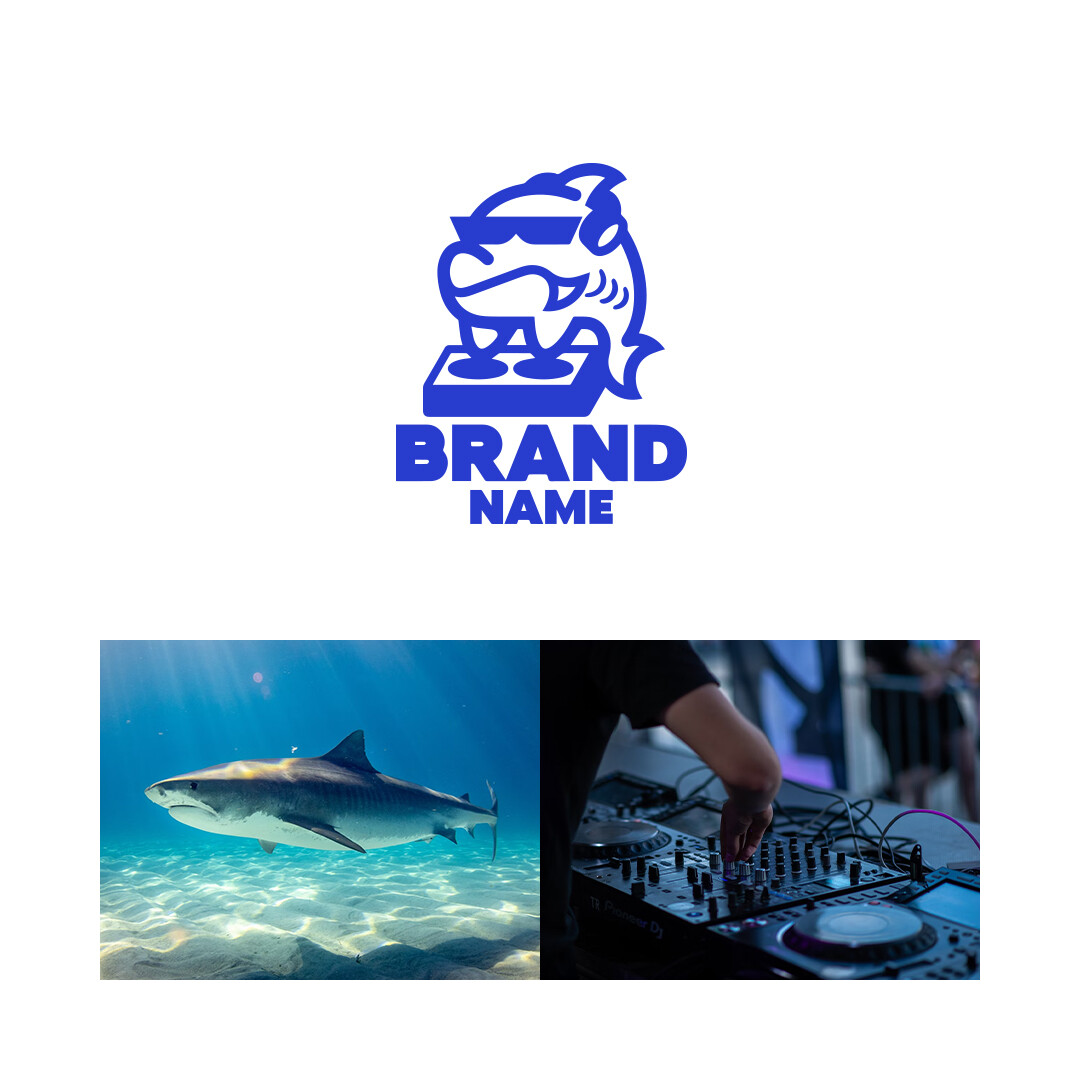 ArtStation - Shark DJ ready-made logo for sale