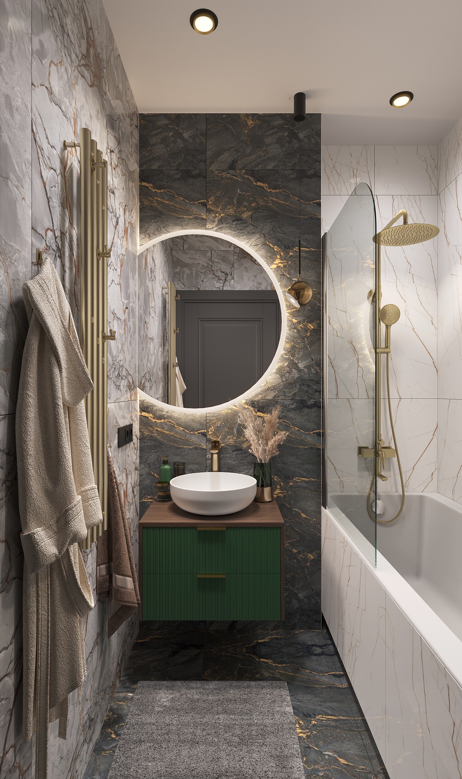 ArtStation - 3д визуализация . Ванная.