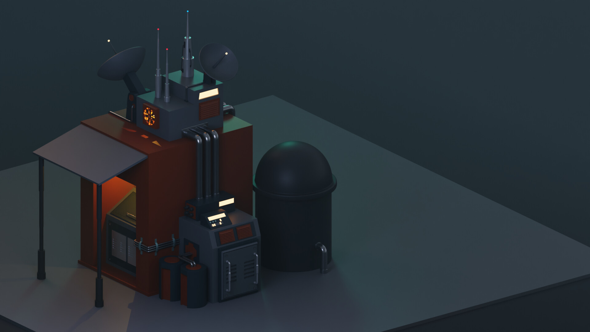 Fouad Karam - Low poly Sci-Fi power station