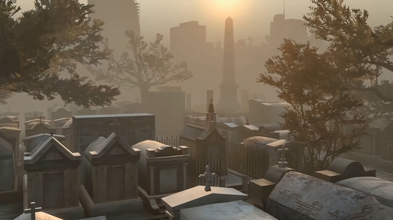 Kazovsky - Left 4 Dead 2 - View on the Cemetery recreated in Blender3D (E3)
