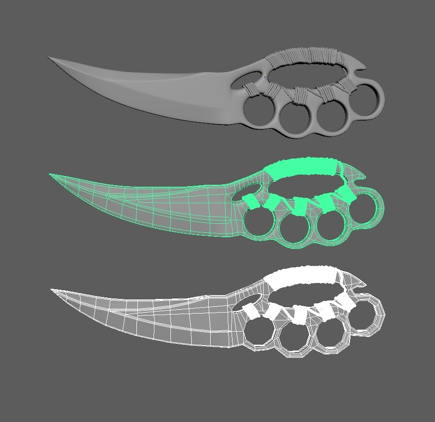 ArtStation - Knuckle Saver Scorpion Knife_in_progress