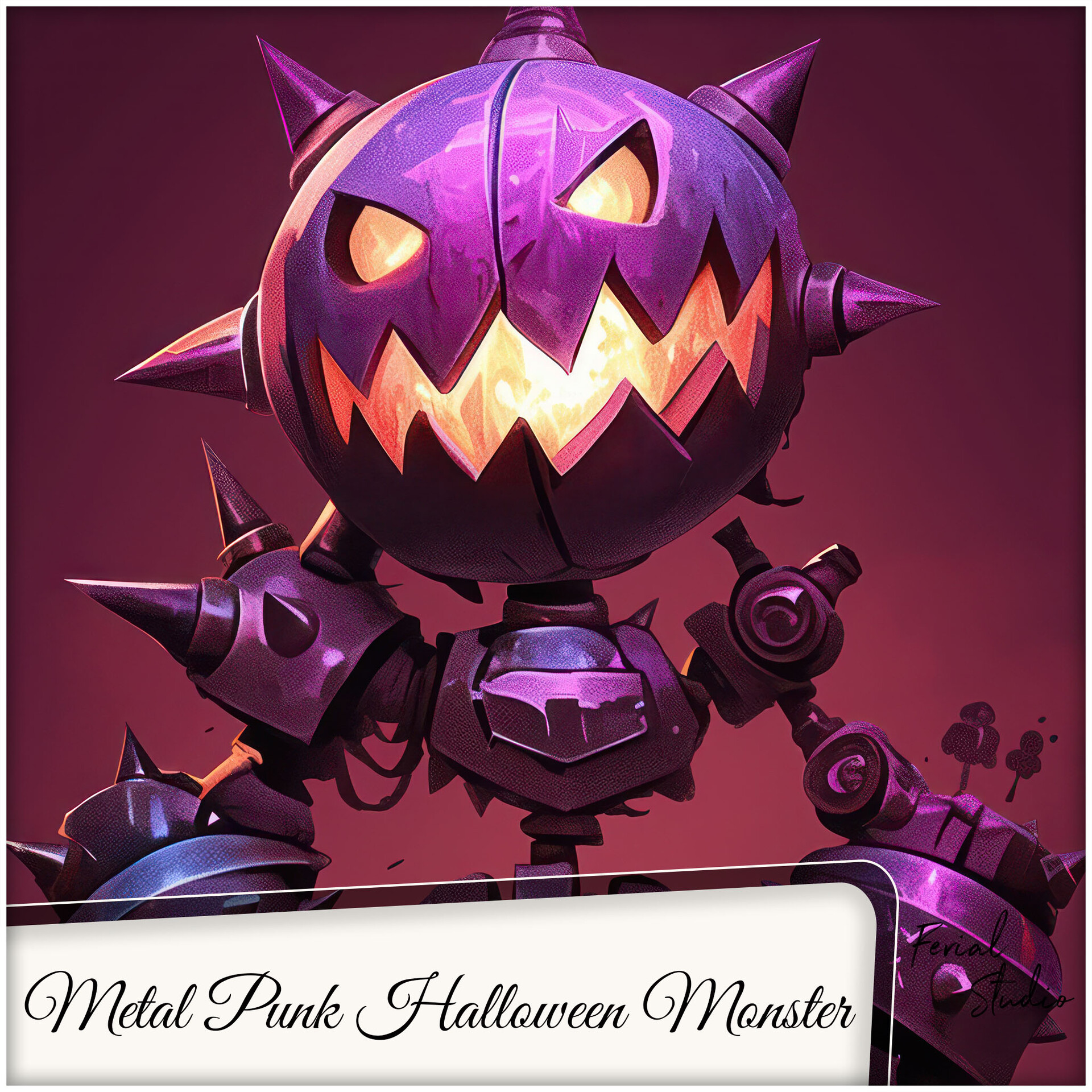 ArtStation - 🔹250 Metal Punk Halloween Monster - Cartoon Character ...