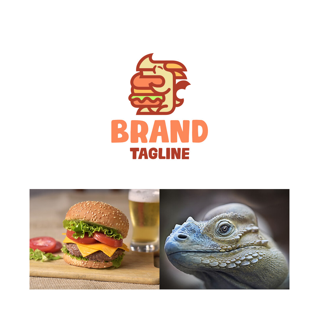 ArtStation - Hamburger Dragon ready-made logo for sale