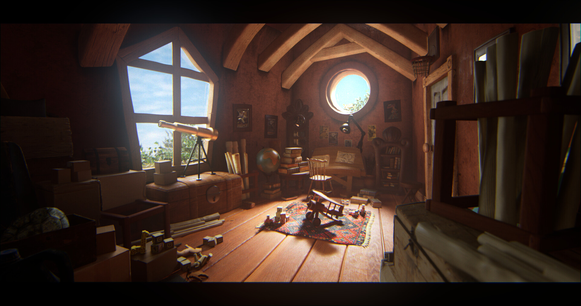 ArtStation - Interior Lighting- Attic Studio