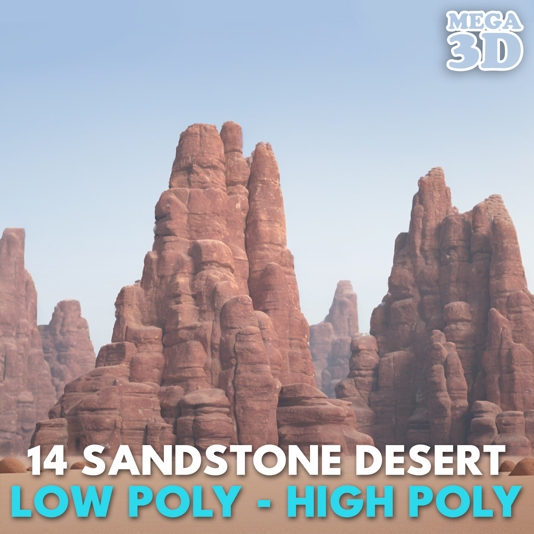 ArtStation - 14 Sandstone Columns Desert - 241025