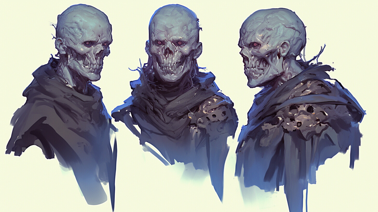 Concept Art - +300 Undead Lich Sketch Reference(4k)