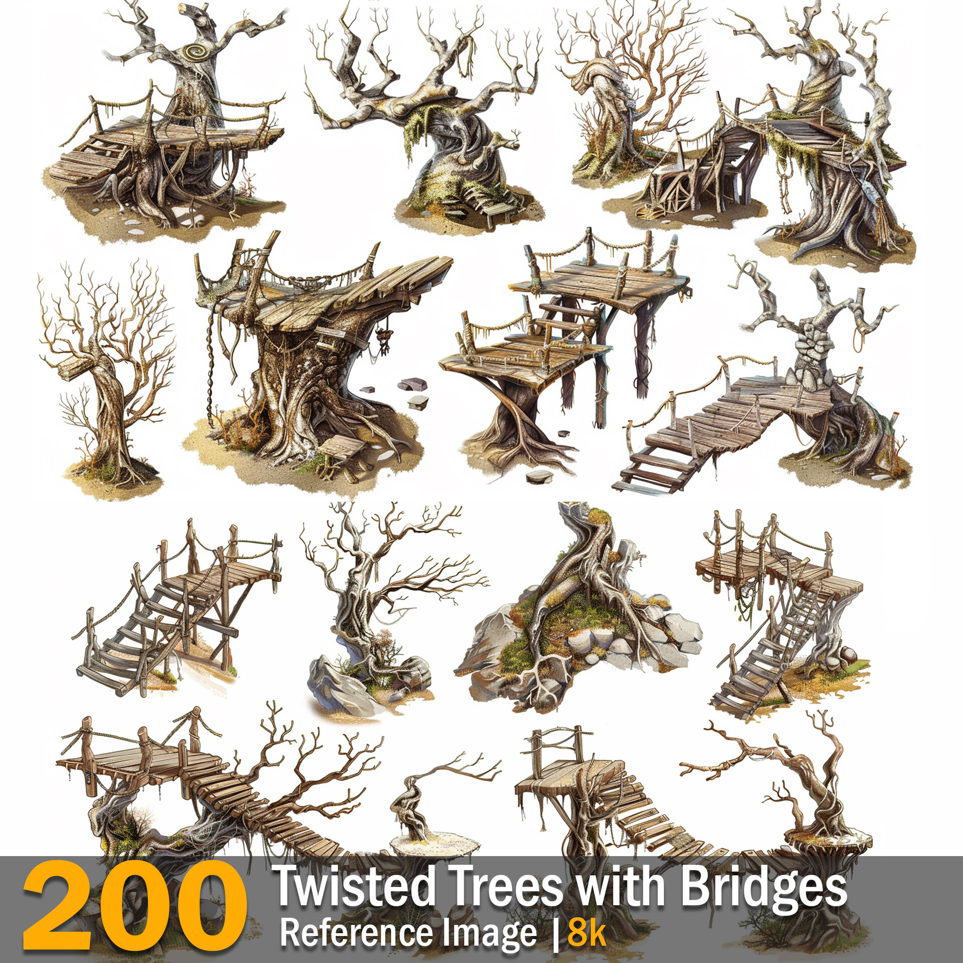 ArtStation - Twisted Trees with Bridges | Reference Images | 8K