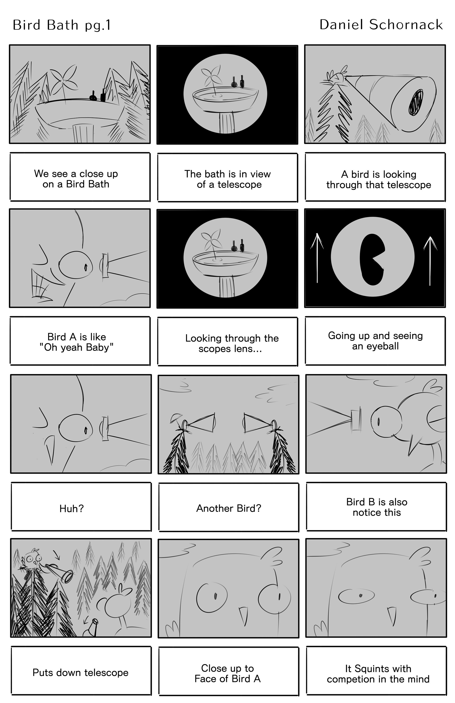 ArtStation - Birdbath Storyboard