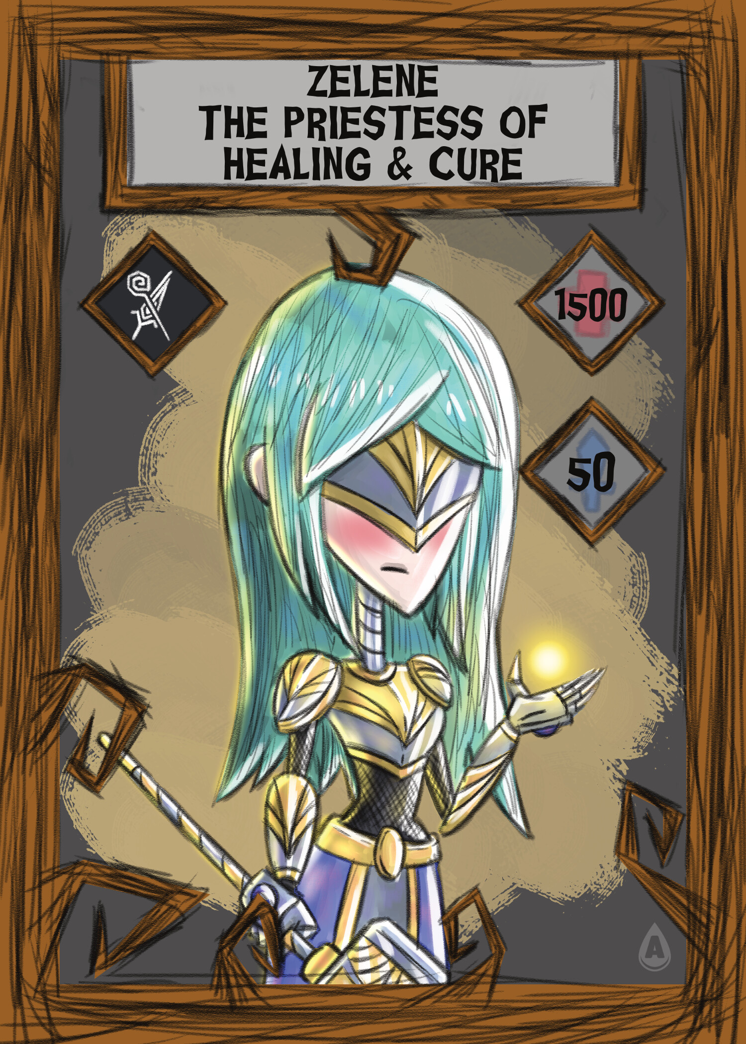 ArtStation - DarkToonTasy Trading Card Design (Zelene the Priestess of ...