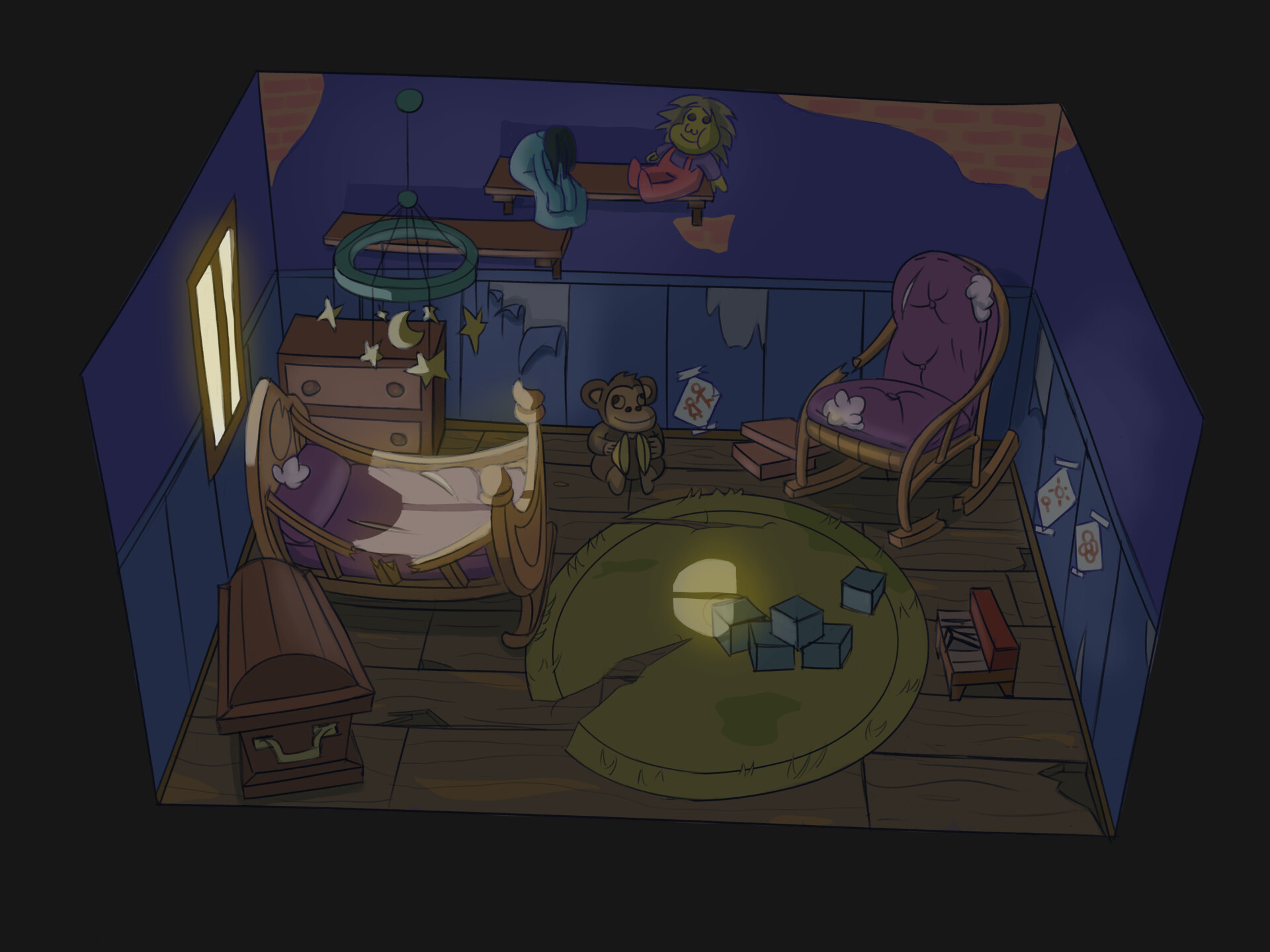 ArtStation - Old abandonned baby room concept