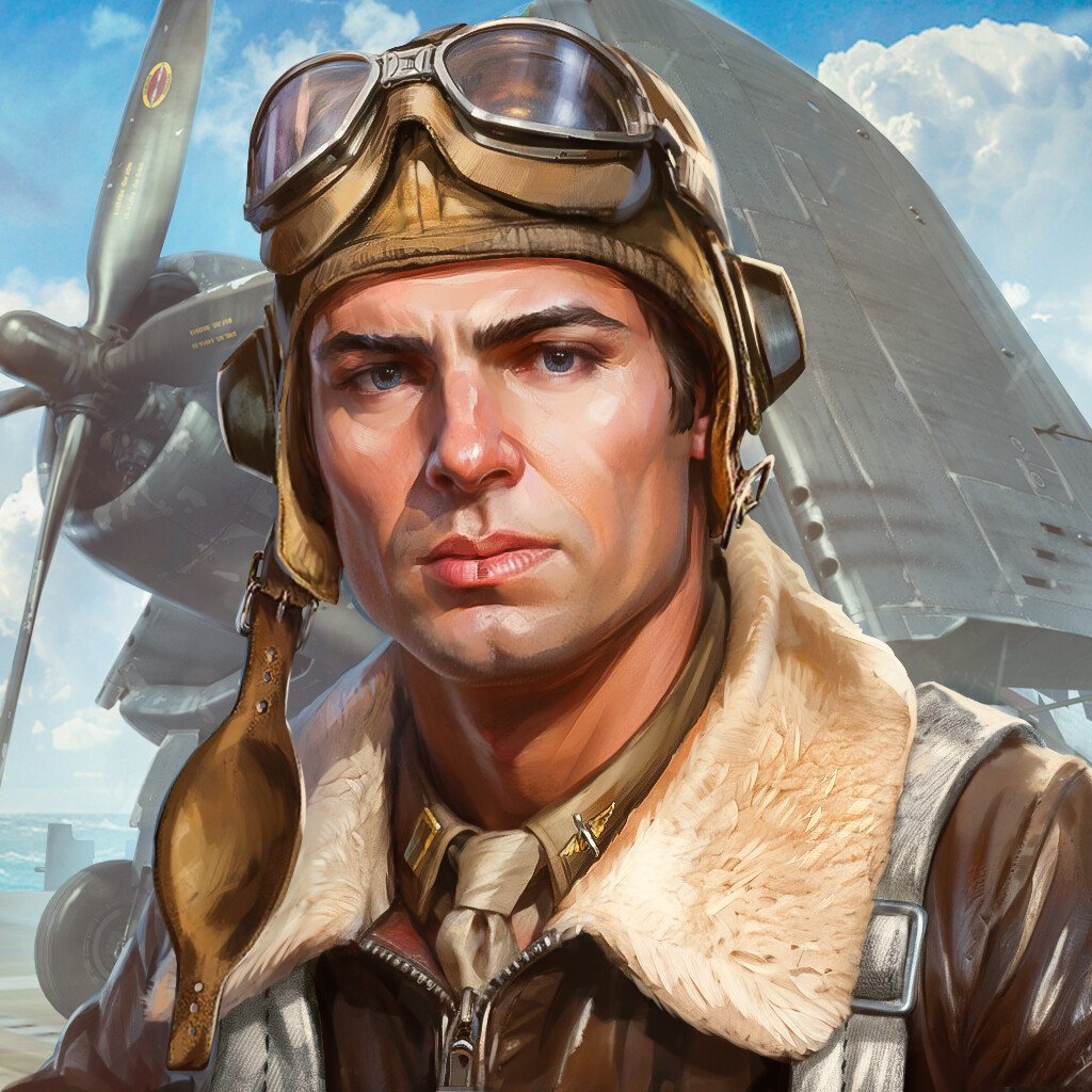 ArtStation - American pilot during World War 2_ avatar for the game War Thunder