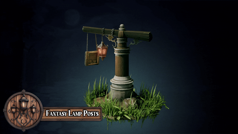 3D Tudor - Blender 20 Massive Fantasy Lamps & Lamp Posts Asset Pack