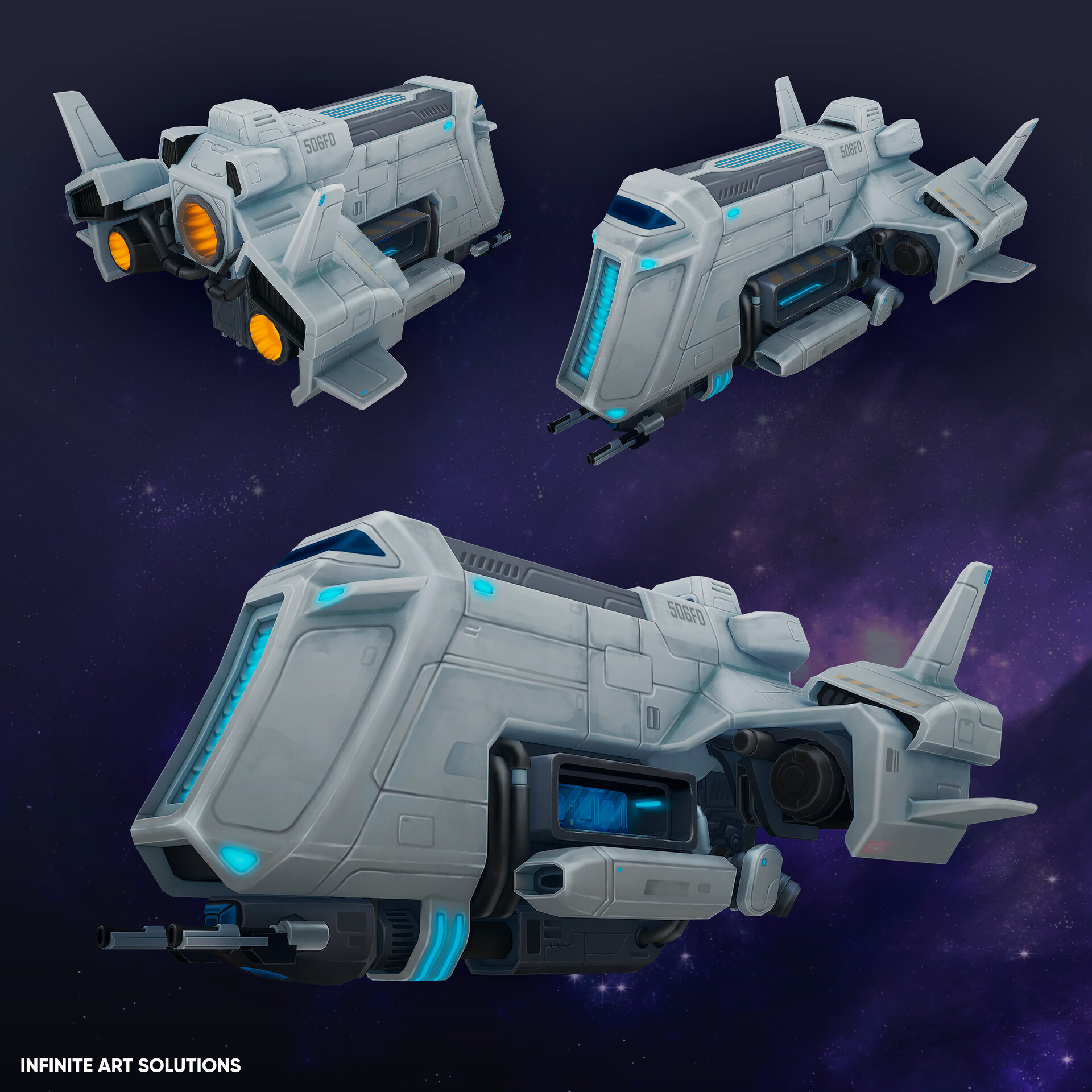 ArtStation - Sci-fi Galaxy Gunship [Spaceship]