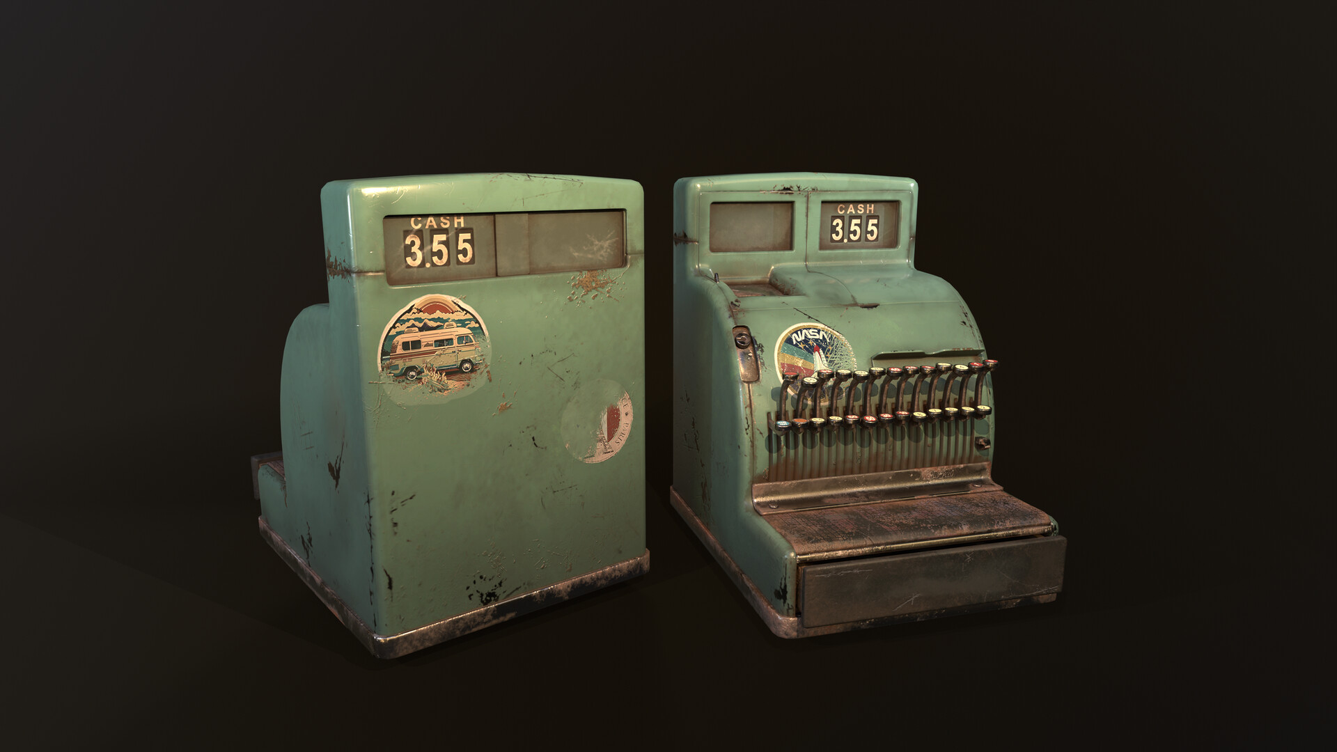 ArtStation - Cash Register in retro style