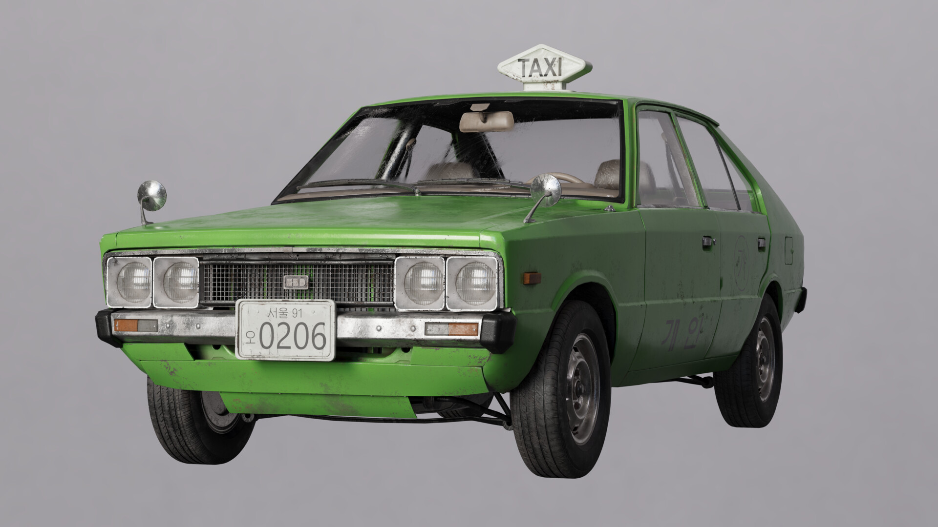 ArtStation - 1970s Hyundai Pony Taxi: Nostalgia in Realism