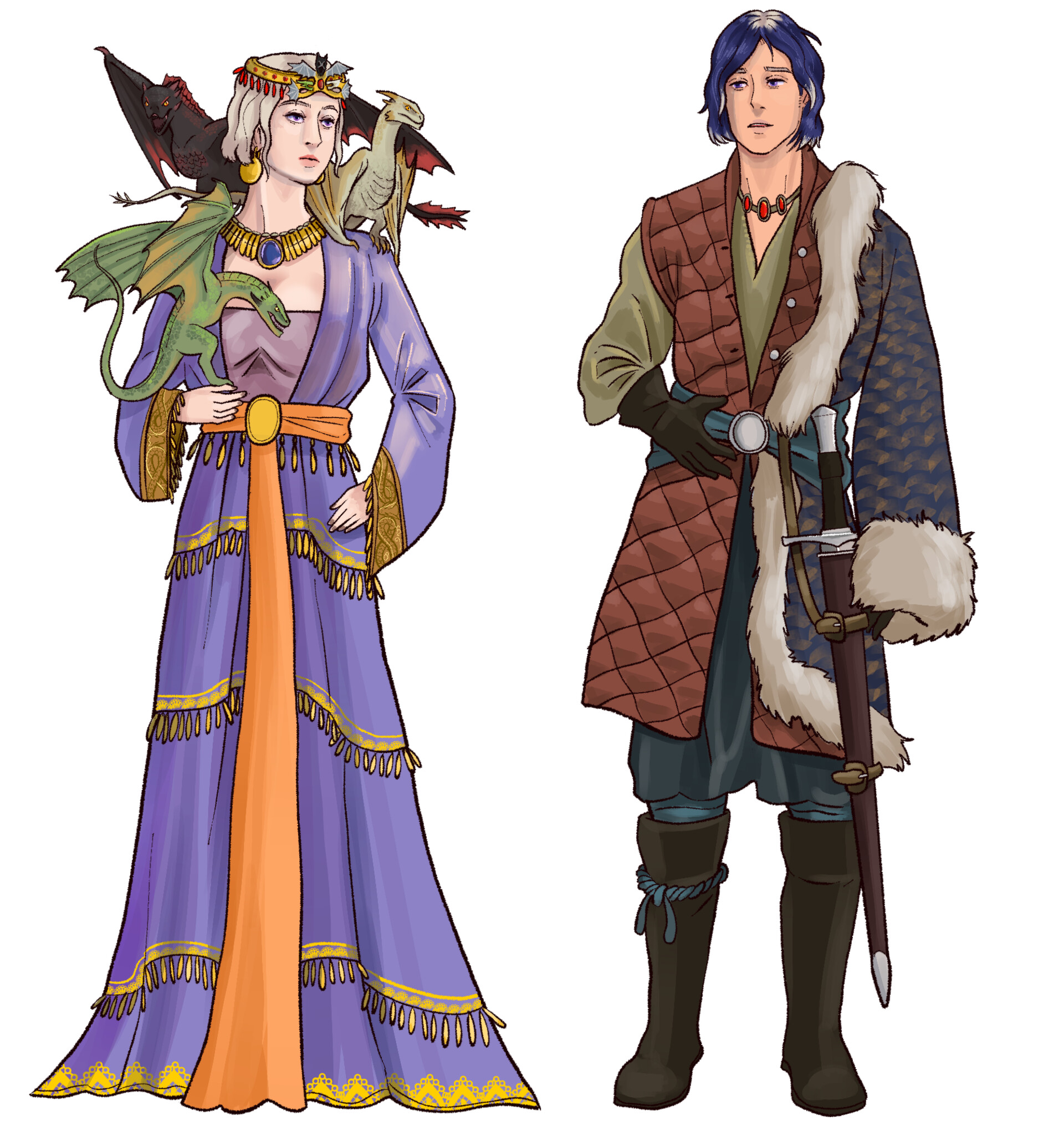 ArtStation - The Dragon Queen and Young Griff