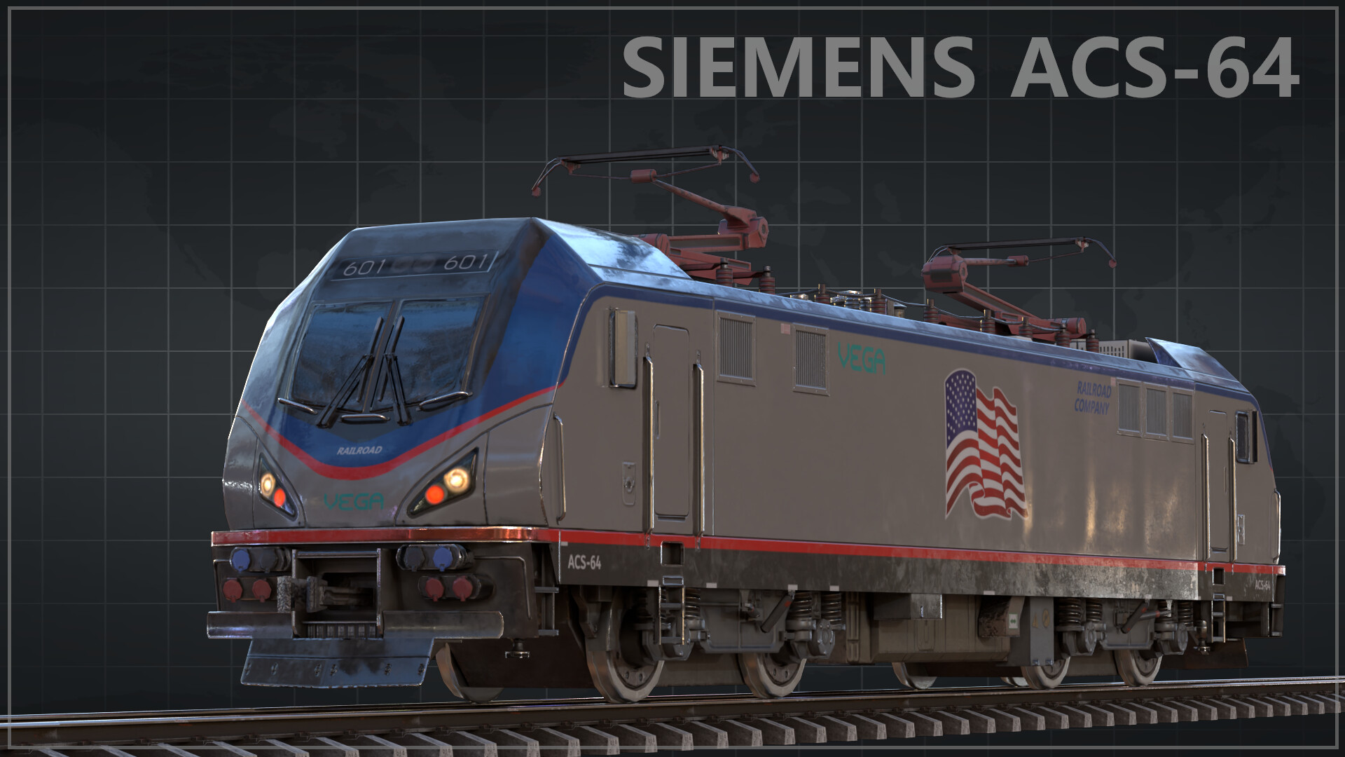 ArtStation - Siemens ACS-64 electric locomotive