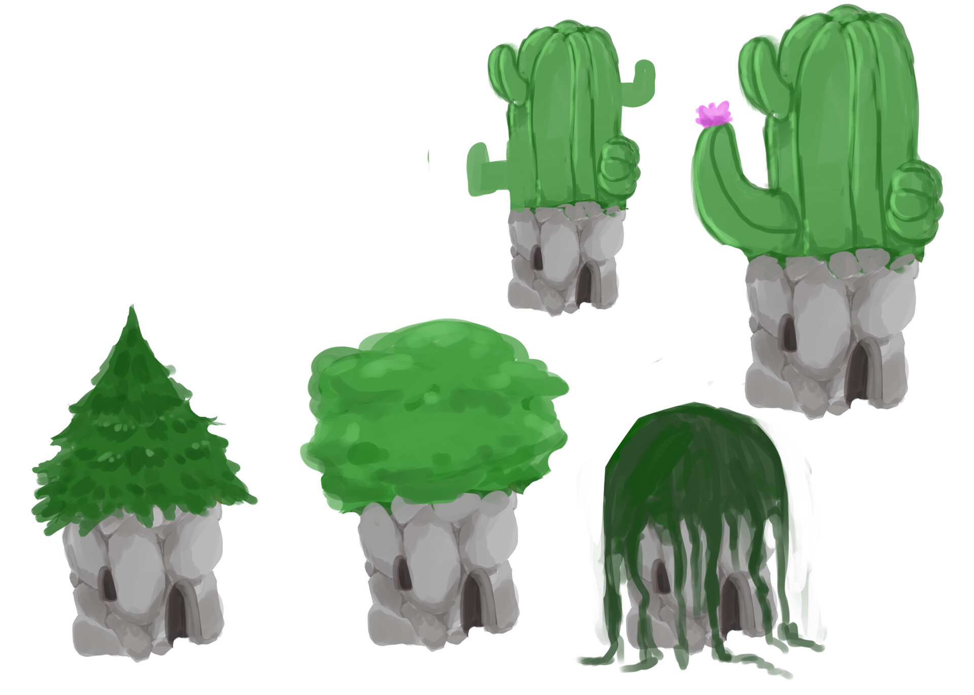 ArtStation - Plant and Rock Shack