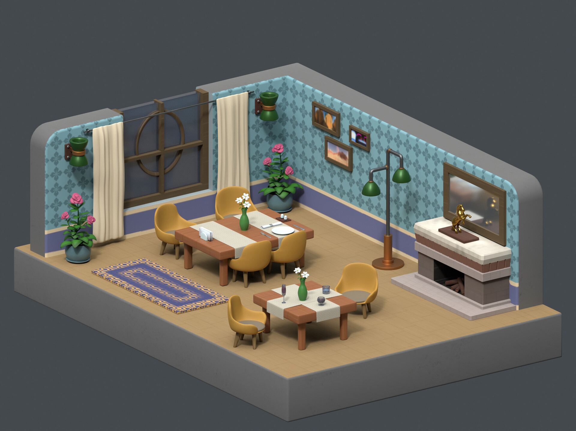 ArtStation - Location in isometry under overpaint