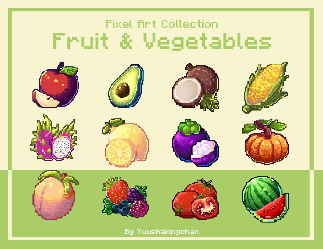 ArtStation - Fruit & Vegetables Pixel Art