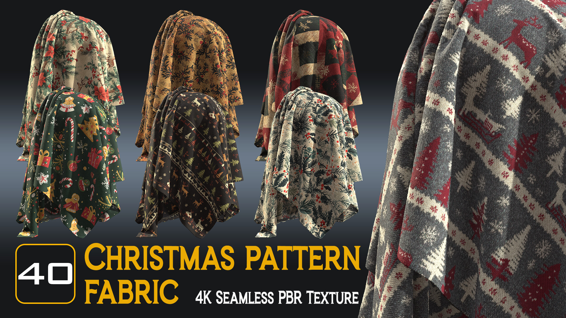 ArtStation - Christmas pattern fabric