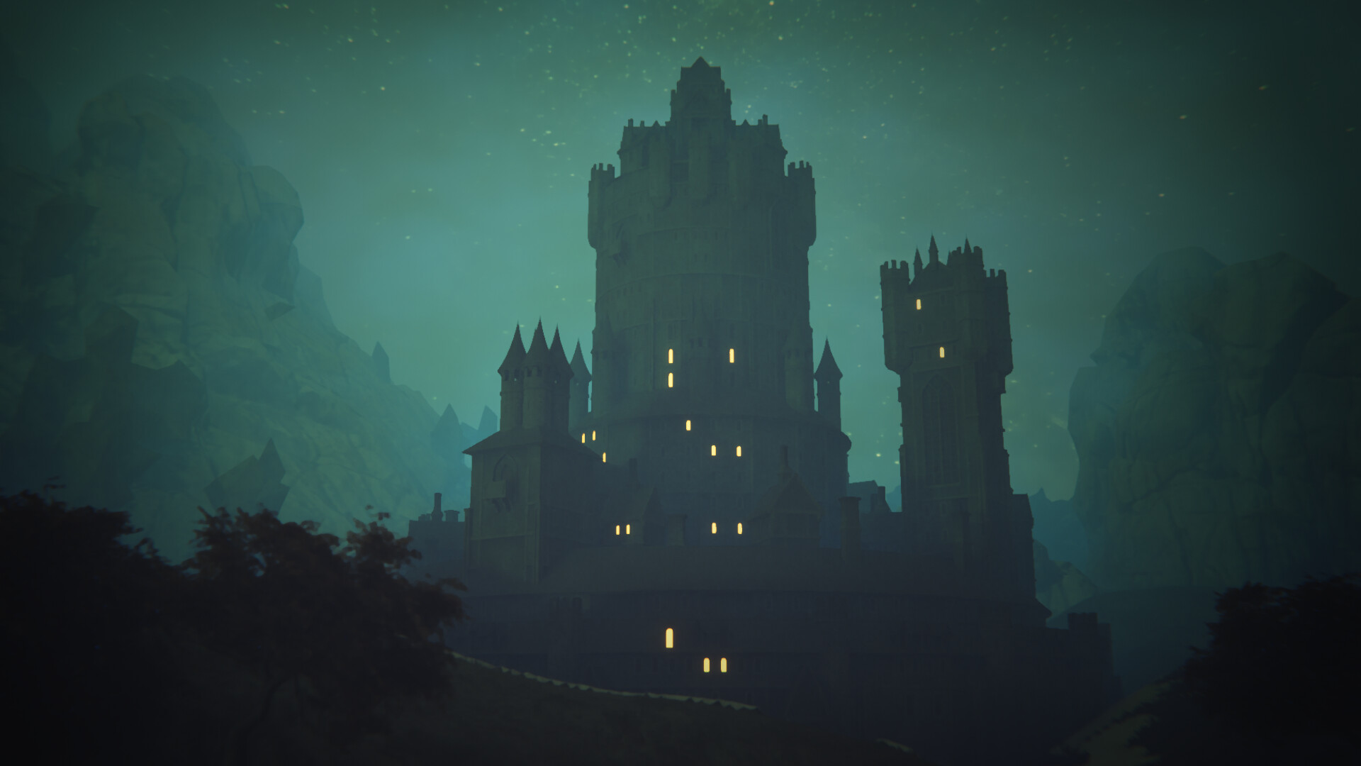 ArtStation - Castle at night