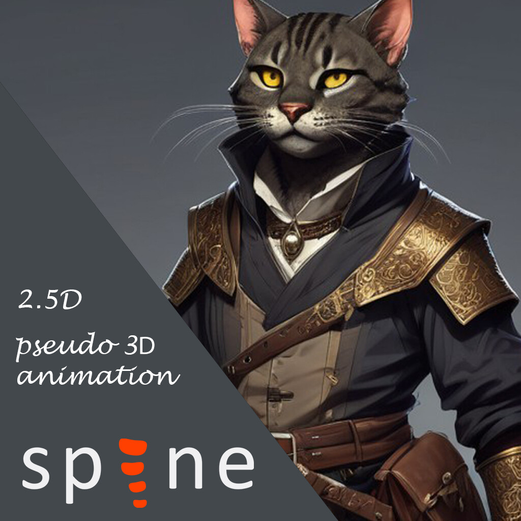 ArtStation - 2.5D cat warrior animation (pseudo 3D)