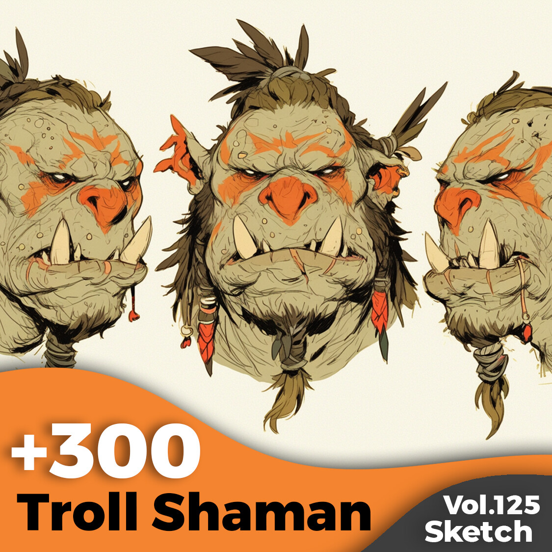ArtStation - +300 Troll Shaman Sketch Reference(4K)