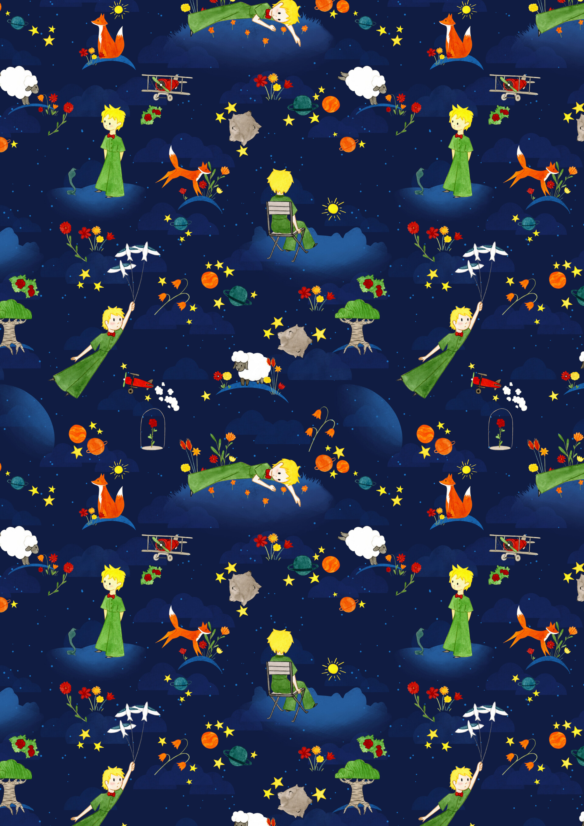 Sarah Sanamane - Papier peint à motif : Le Petit Prince