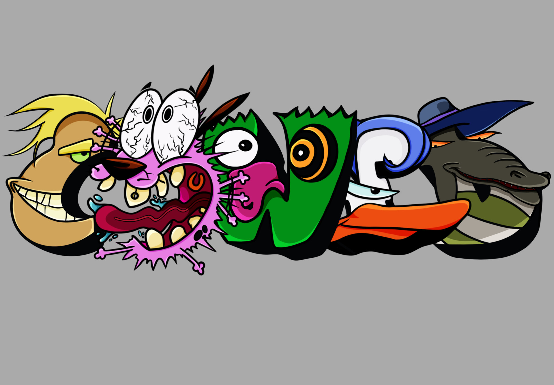 ArtStation - "Cowed", a Cowardly the dog Graffiti