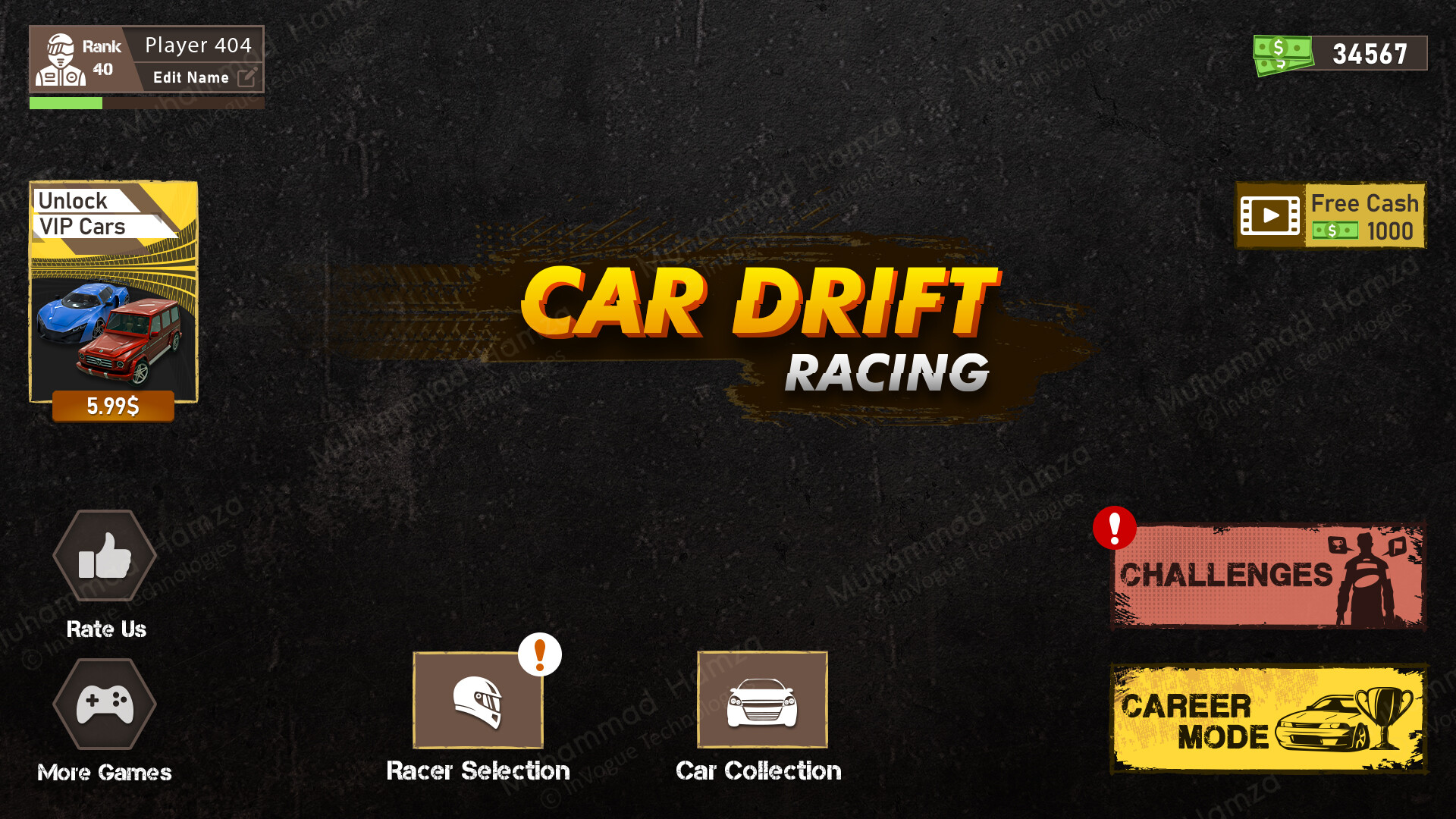 ArtStation - Car Drift Racing Game Ui
