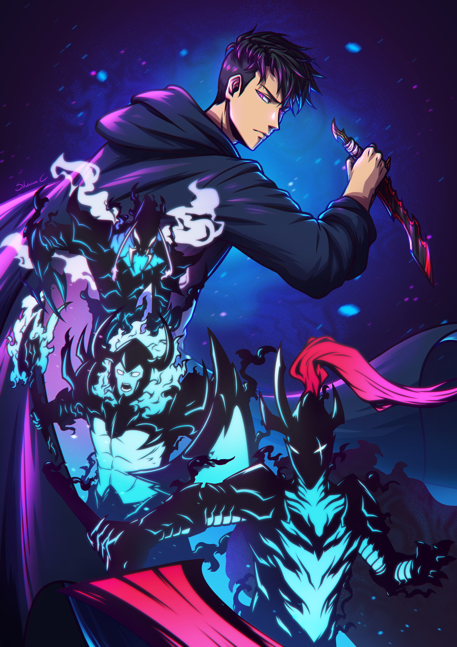 ArtStation - Solo Leveling - Sung Jinwoo, Igris, Iron & Beru