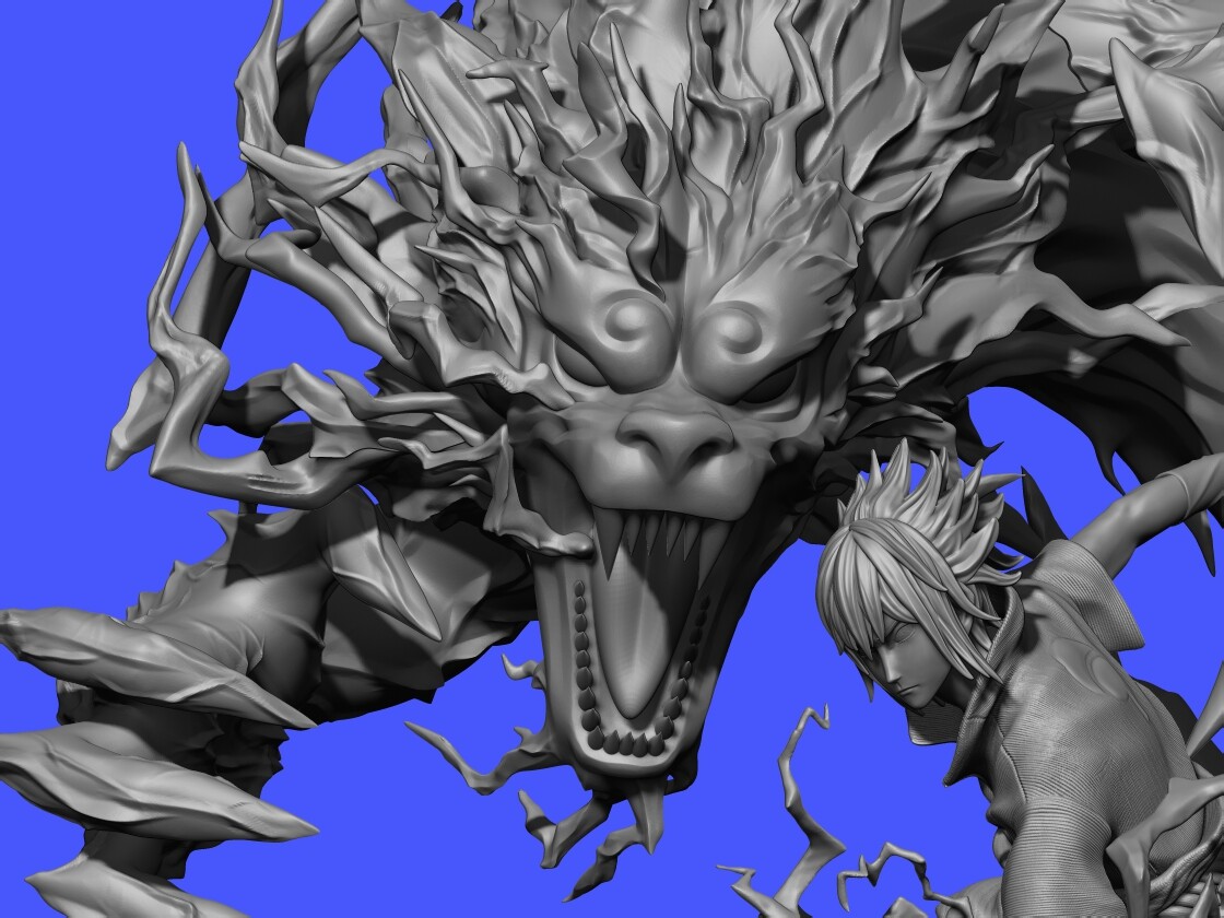 ArtStation - Sasuke Kirin Diorama 3d model